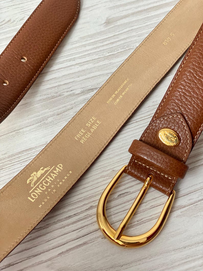 LONGCHAMP Paris 3D Ladies Belt Genuine Leather Free Size Reglable Made ...