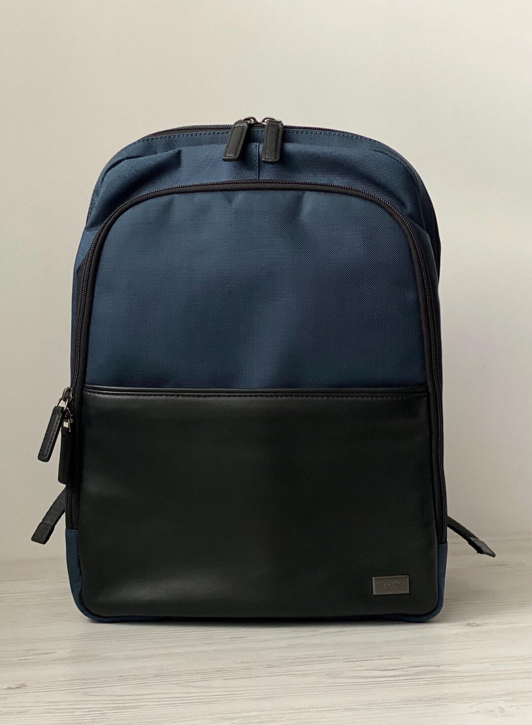 BRICS Monza City Backpack Nylon With Soft Genuine Leather Dark Blue ...