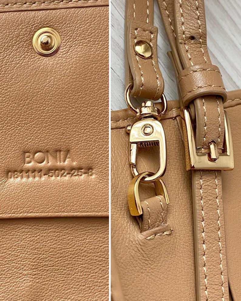 BONIA Small Crossbody Luxury Bag Genuine Leather Beige Color Mini ...