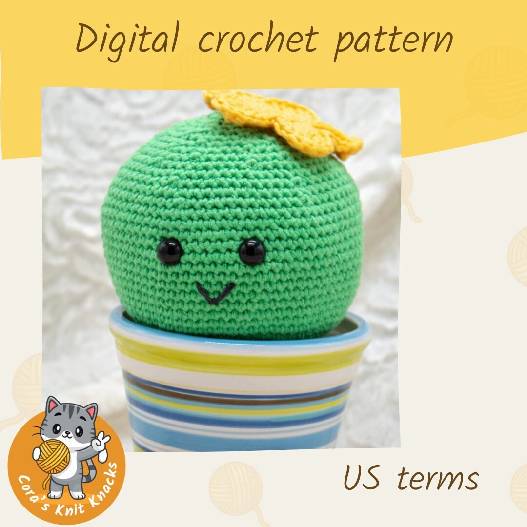 Cactus Carla Crochet Pattern Crochet Pattern Bulb Cactus DIY Home Decor ...