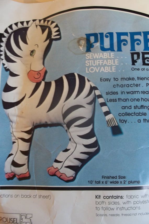 Zebra Puffet Pets Stuffed Animal Kit | Etsy