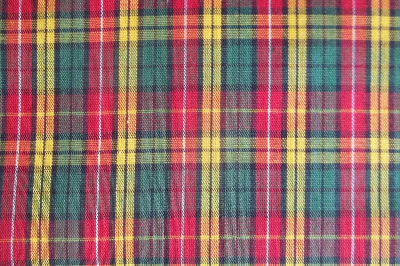 Red, Green, and Yellow Tartan Plaid Fabric - Etsy