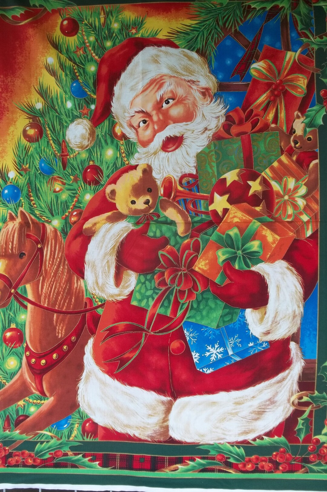 Santa Quilt or Wallhanging Panel - 36" X 44" - Etsy