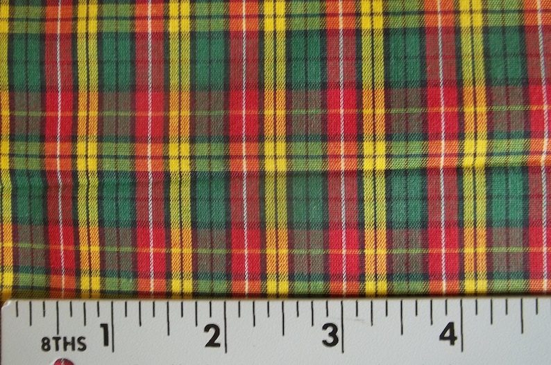 Red, Green, and Yellow Tartan Plaid Fabric - Etsy