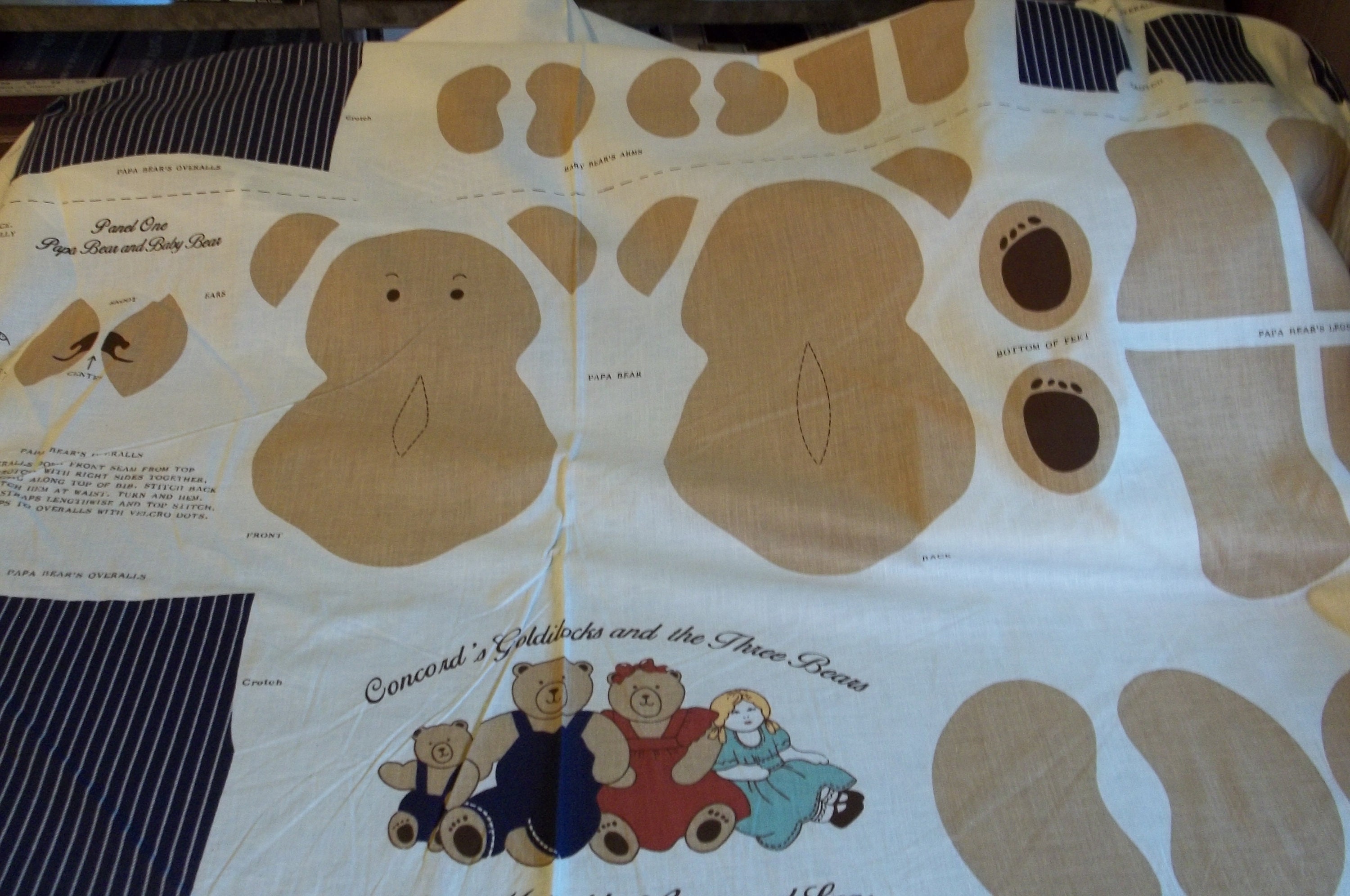 Papa Bear and Baby Bear Stuffed Toy Fabric Panel - Etsy