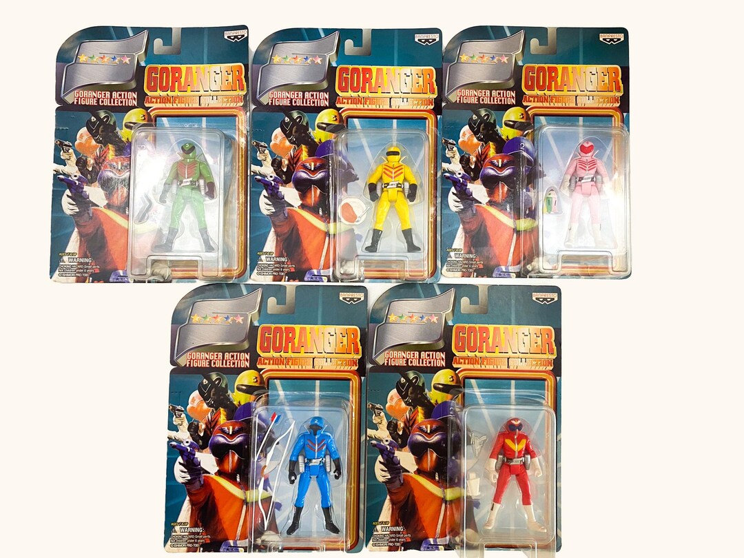 Himitsu Sentai Goranger Full Set of 5 Banpresto 1998 Power Rangers MOC ...