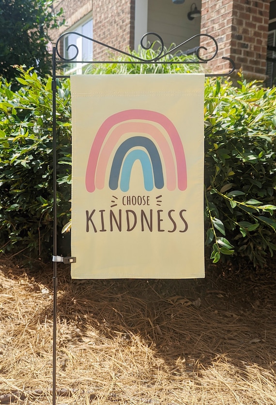 Rainbow Flag Choose Kindness Yard Flag 12x18 Double Sided Flag | Etsy