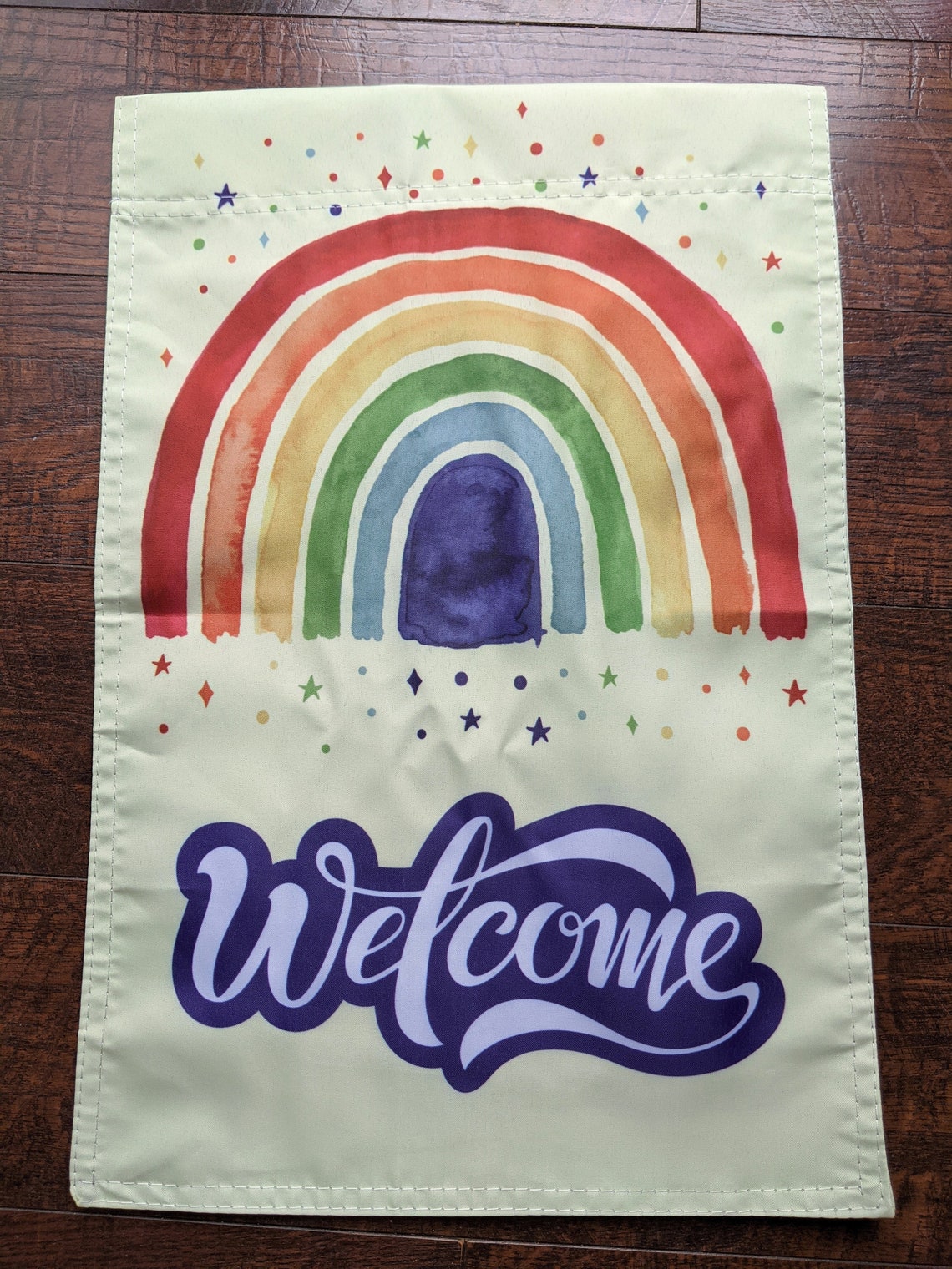 Rainbow Welcome Flag Yard Flag 12x18 Double Sided Flag for - Etsy