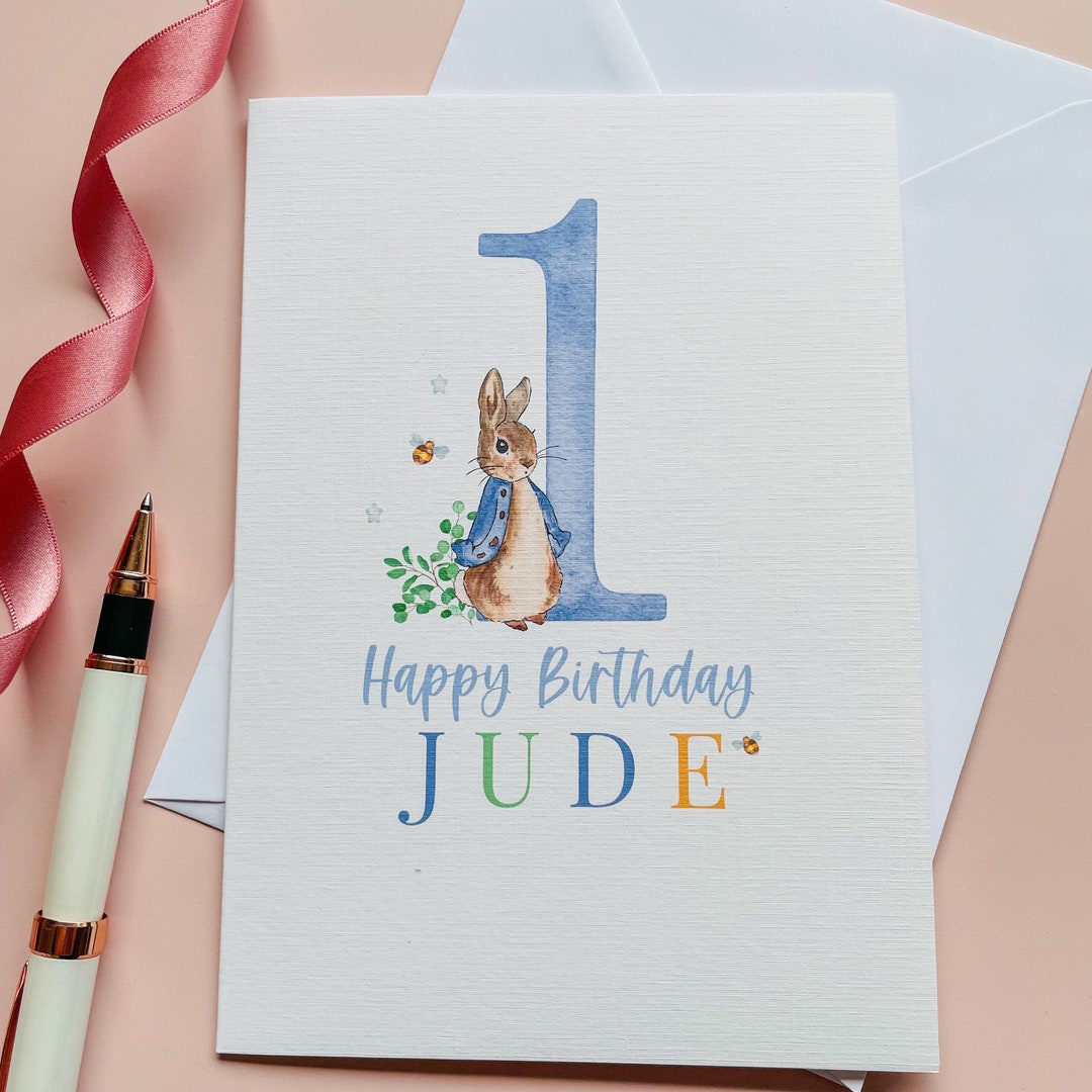 Personalised First Birthday Card Peter Rabbit - Etsy.de