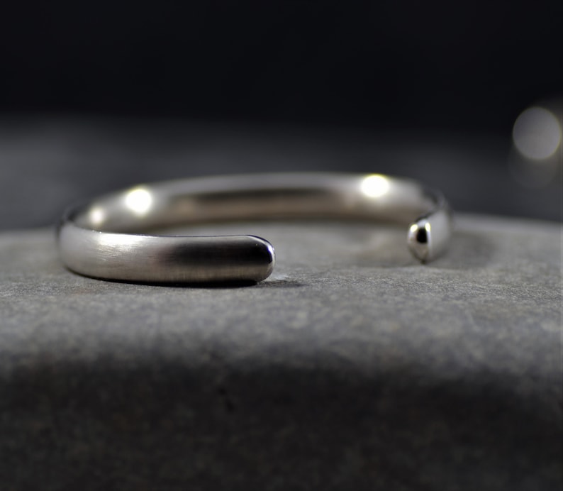 Heavy No.4 Brushed Sterling Silver Cuff Bangle 8mm Wide, 47g, Oval ...