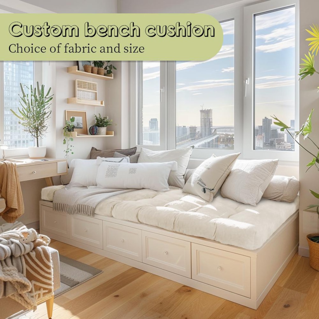 3-inch Custom Tufted Nine-pin Cushion; Custom Bench Cushion; Window ...