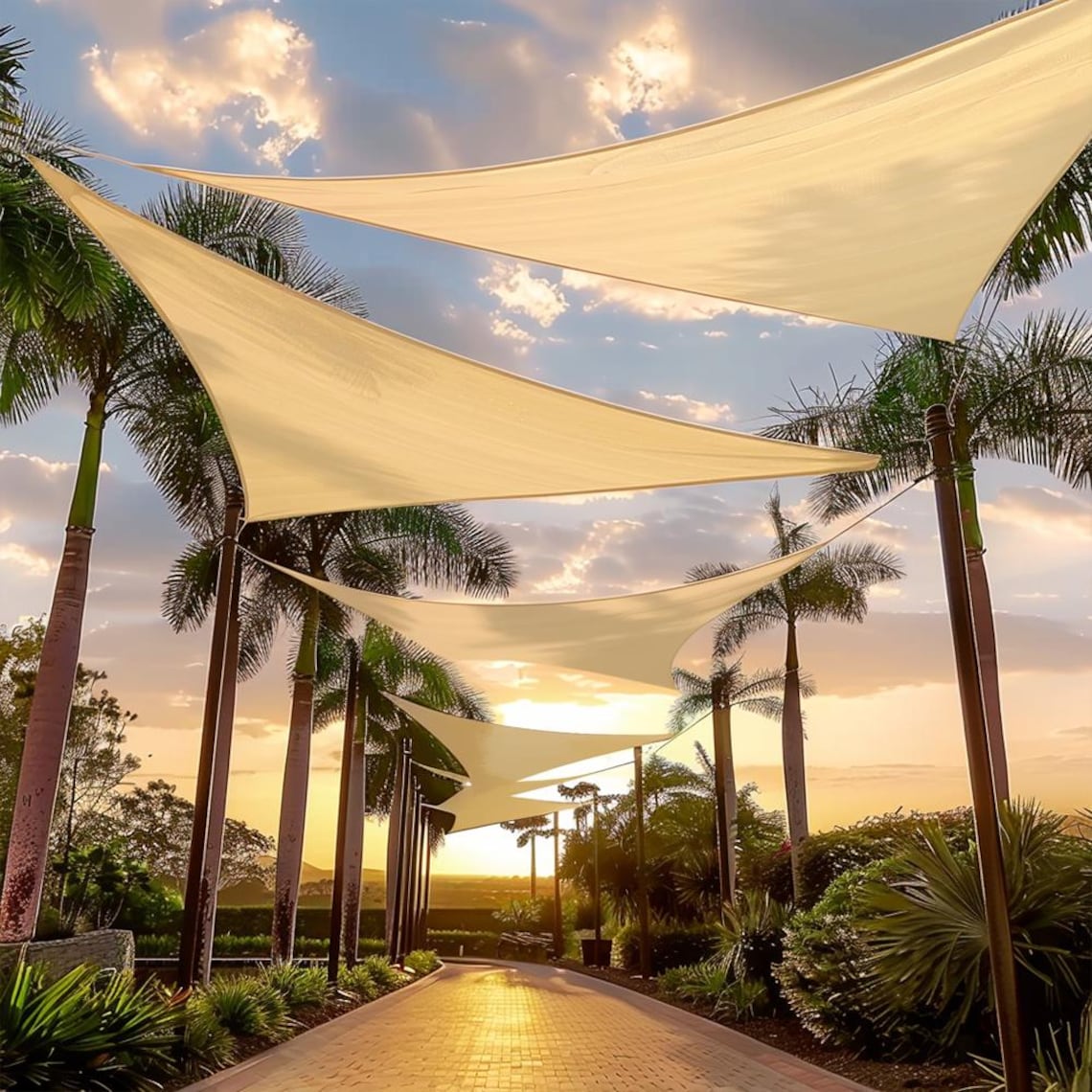 Custom Size Sun Shade 98% UV Block Shade Sail 185GSM Canopy Outdoor ...