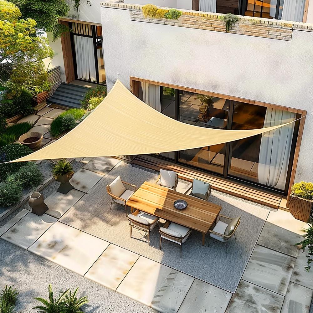 Custom Size Sun Shade 98% UV Block Shade Sail 185GSM Canopy Outdoor ...