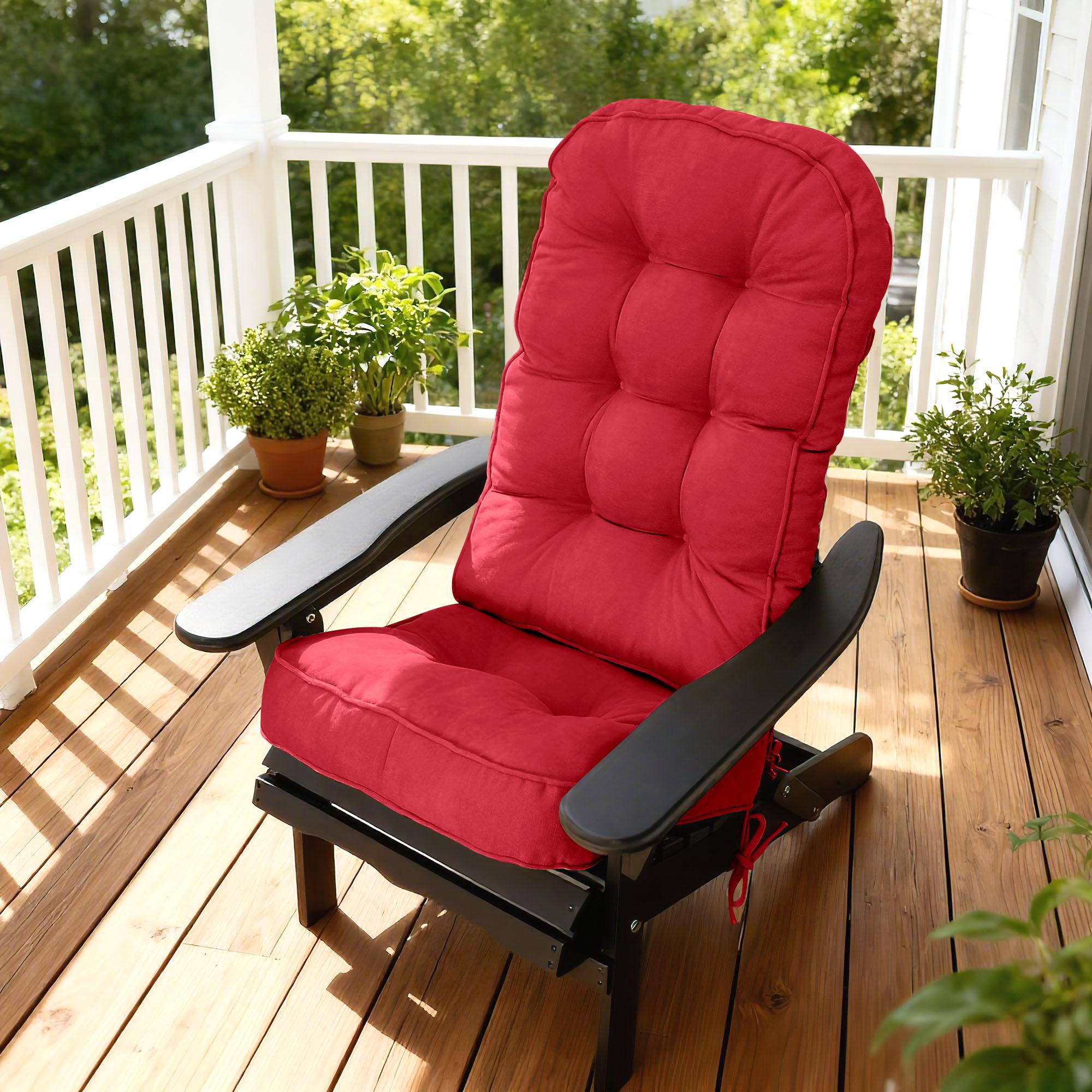 Double Welt Cord Rocking Chair Cushion - Non-slip Bottom & Secure Ties ...