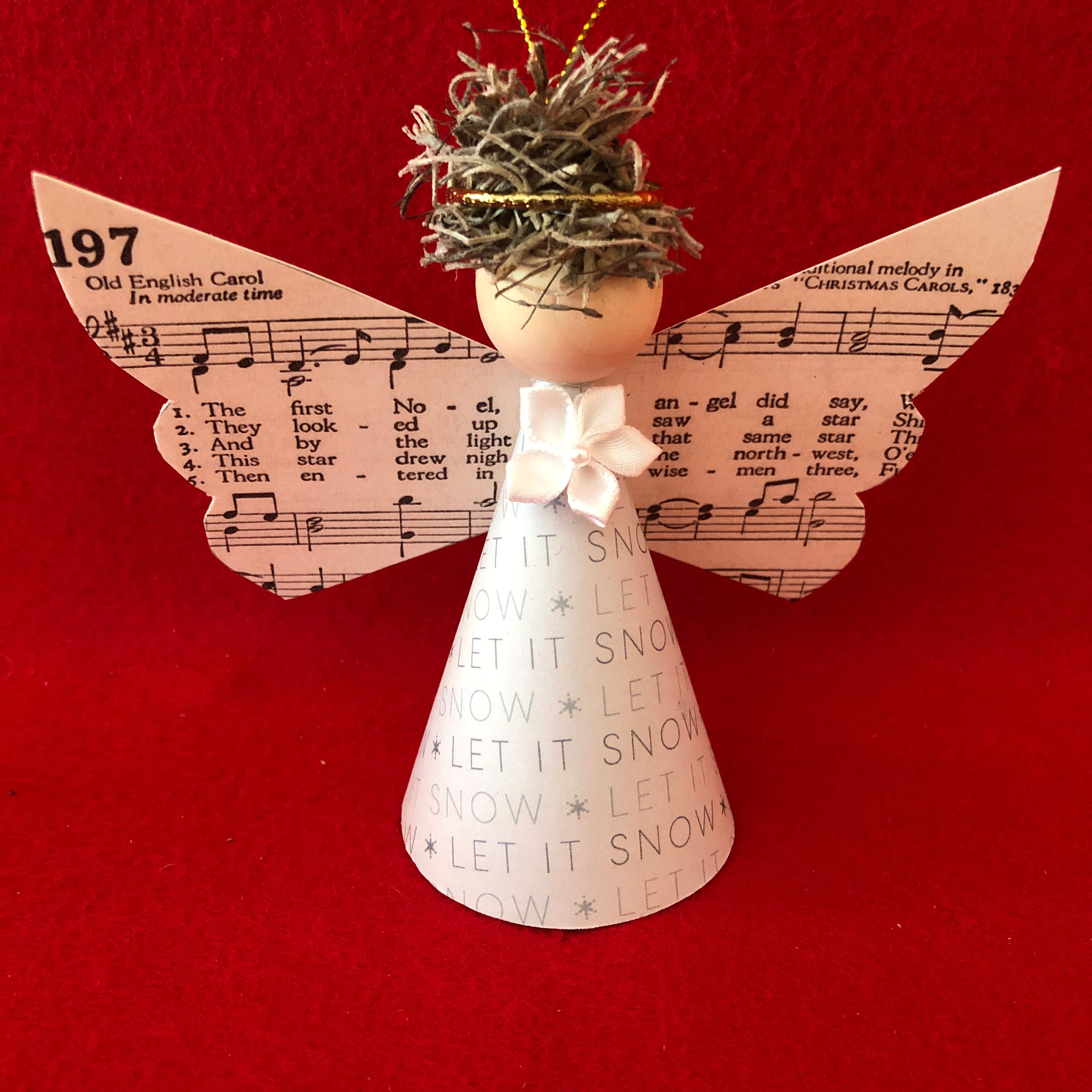 Set of 5 Paper Angel Ornaments - Etsy