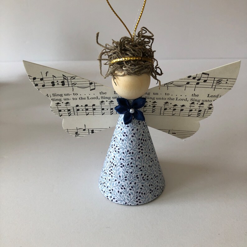 Set of 5 Paper Angel Ornaments - Etsy