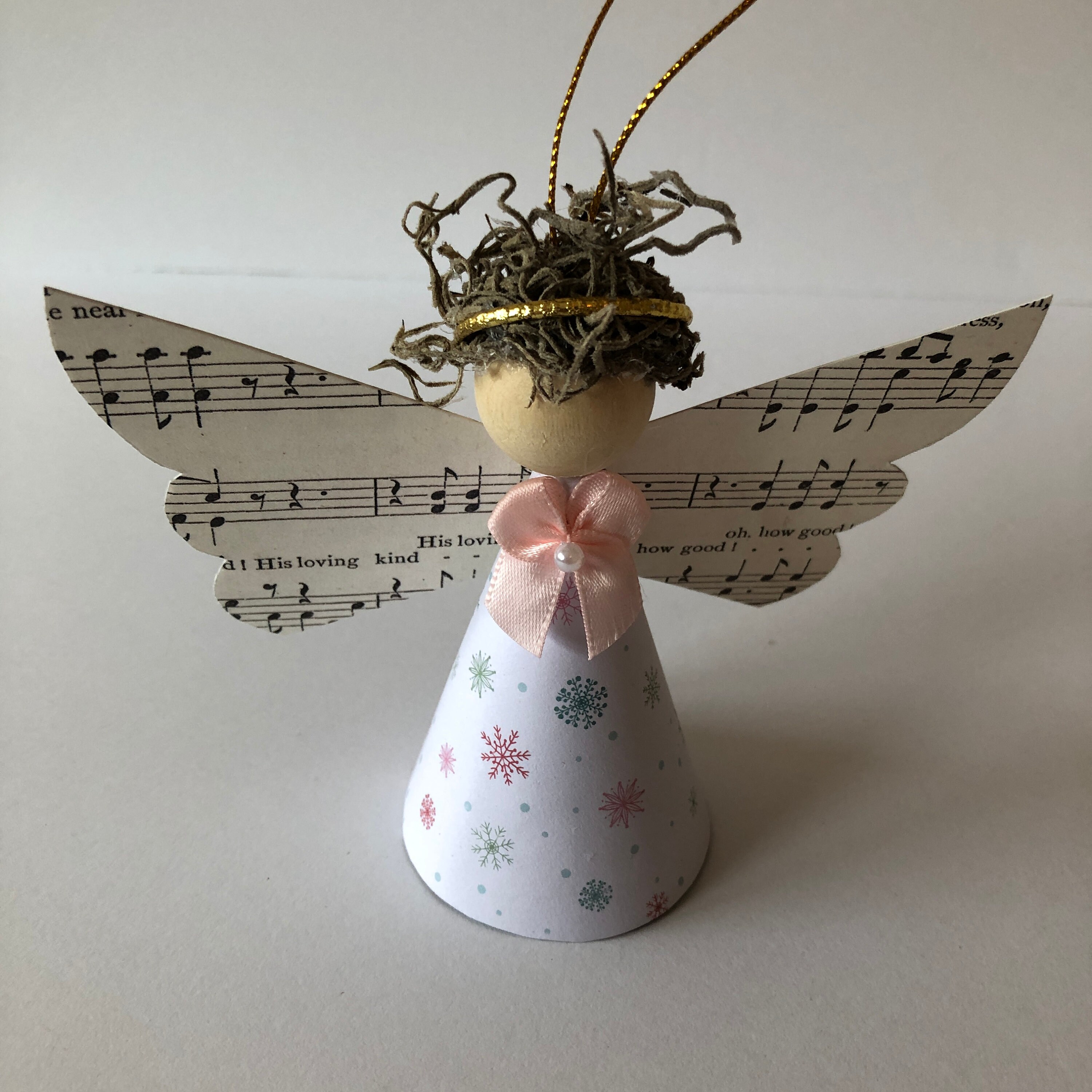 Set of 5 Paper Angel Ornaments - Etsy