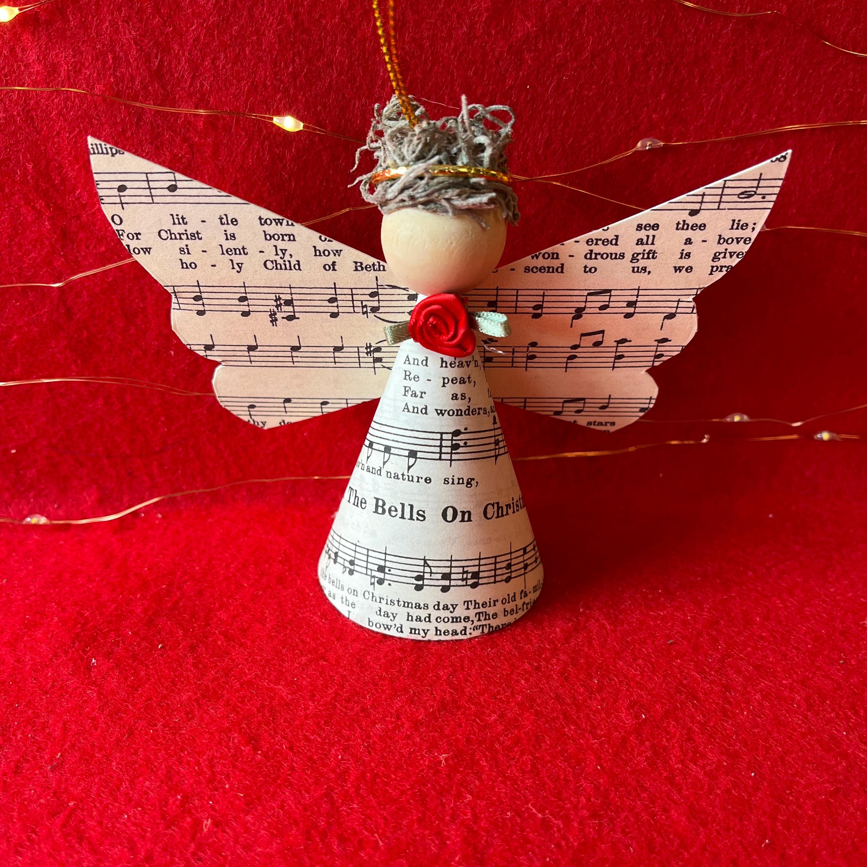 Set of 5 Paper Angel Ornaments - Etsy