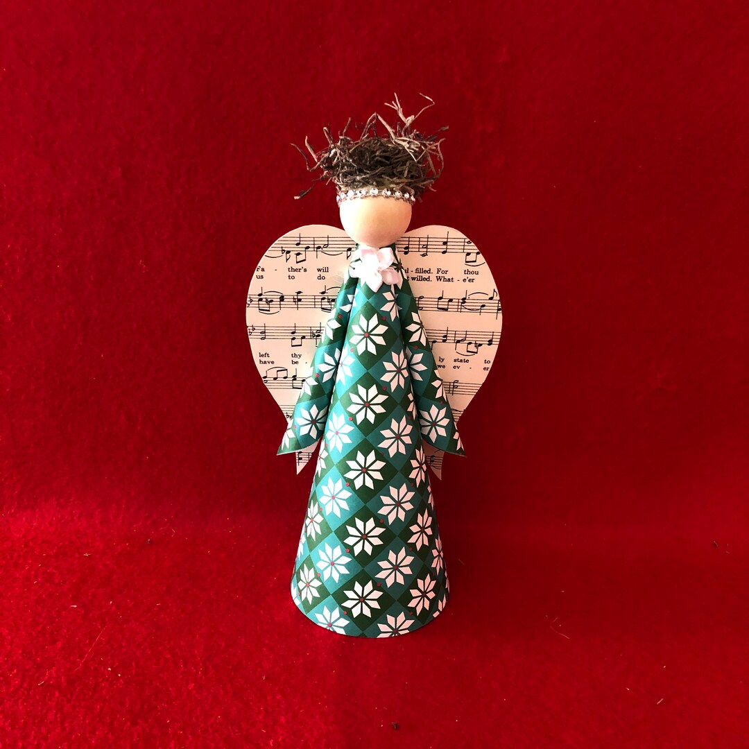 Angel Tree Topper or Table Top With Hymnal Wings - O Jesu Sweet, O Jesu ...