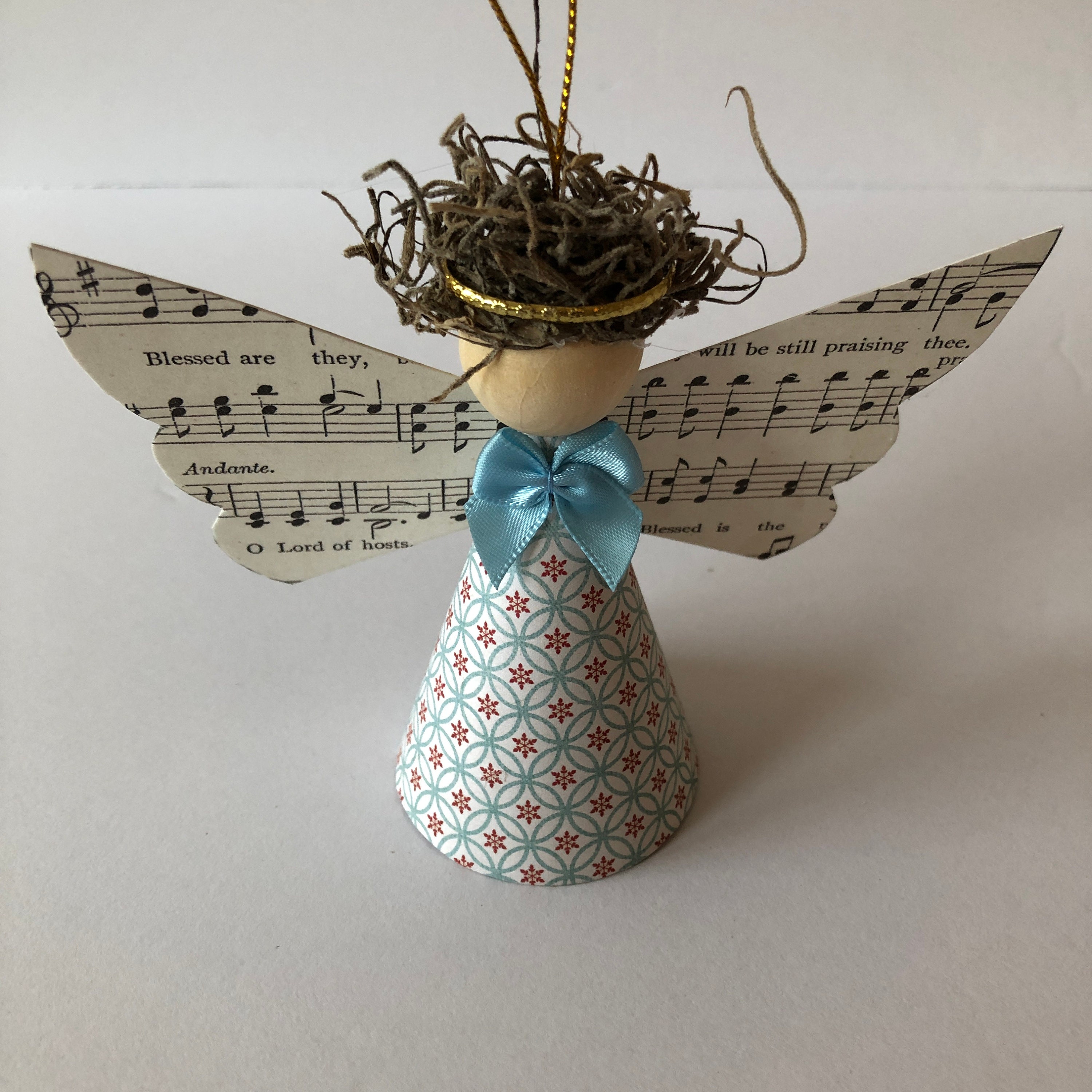 Set of 5 Paper Angel Ornaments - Etsy