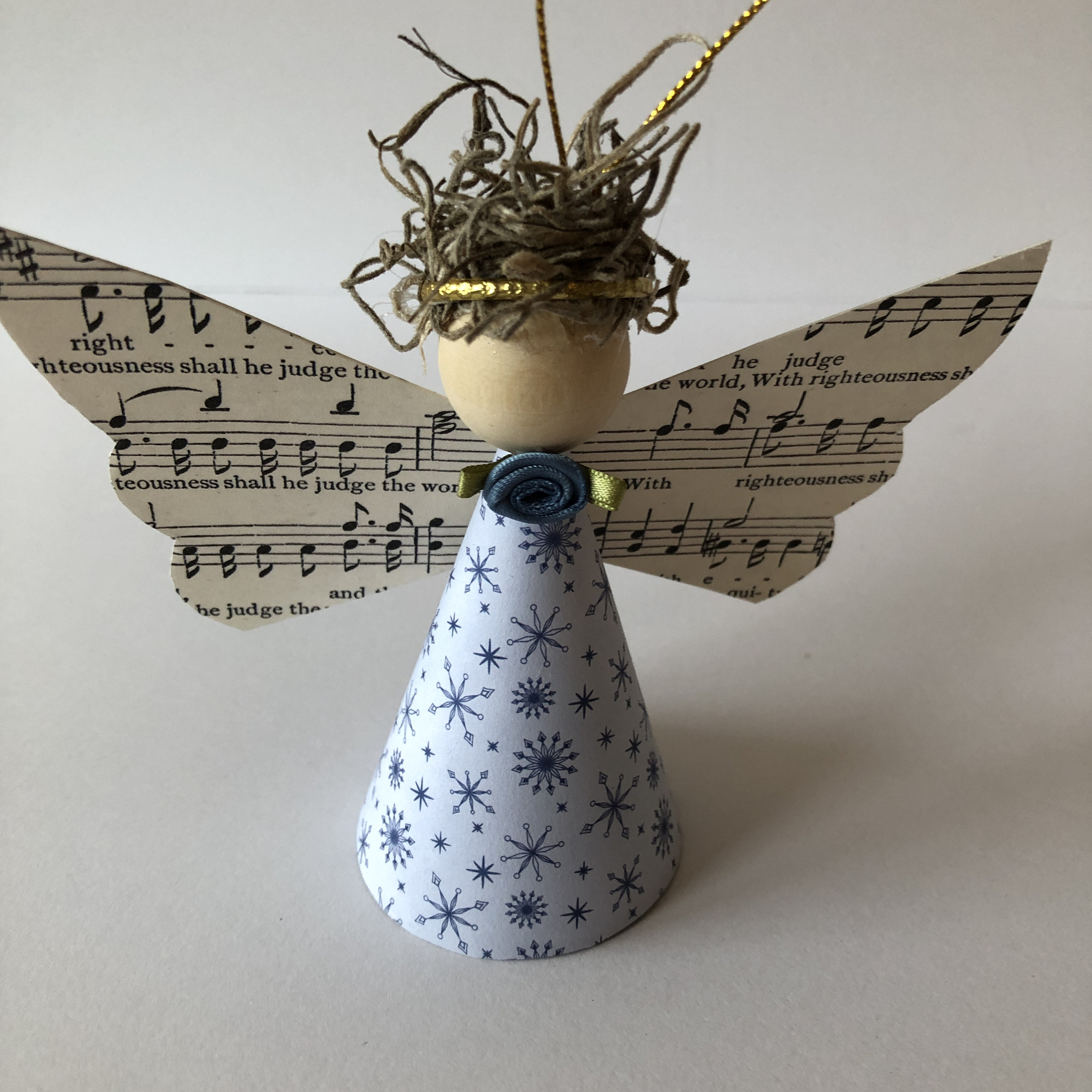 Set of 5 Paper Angel Ornaments - Etsy