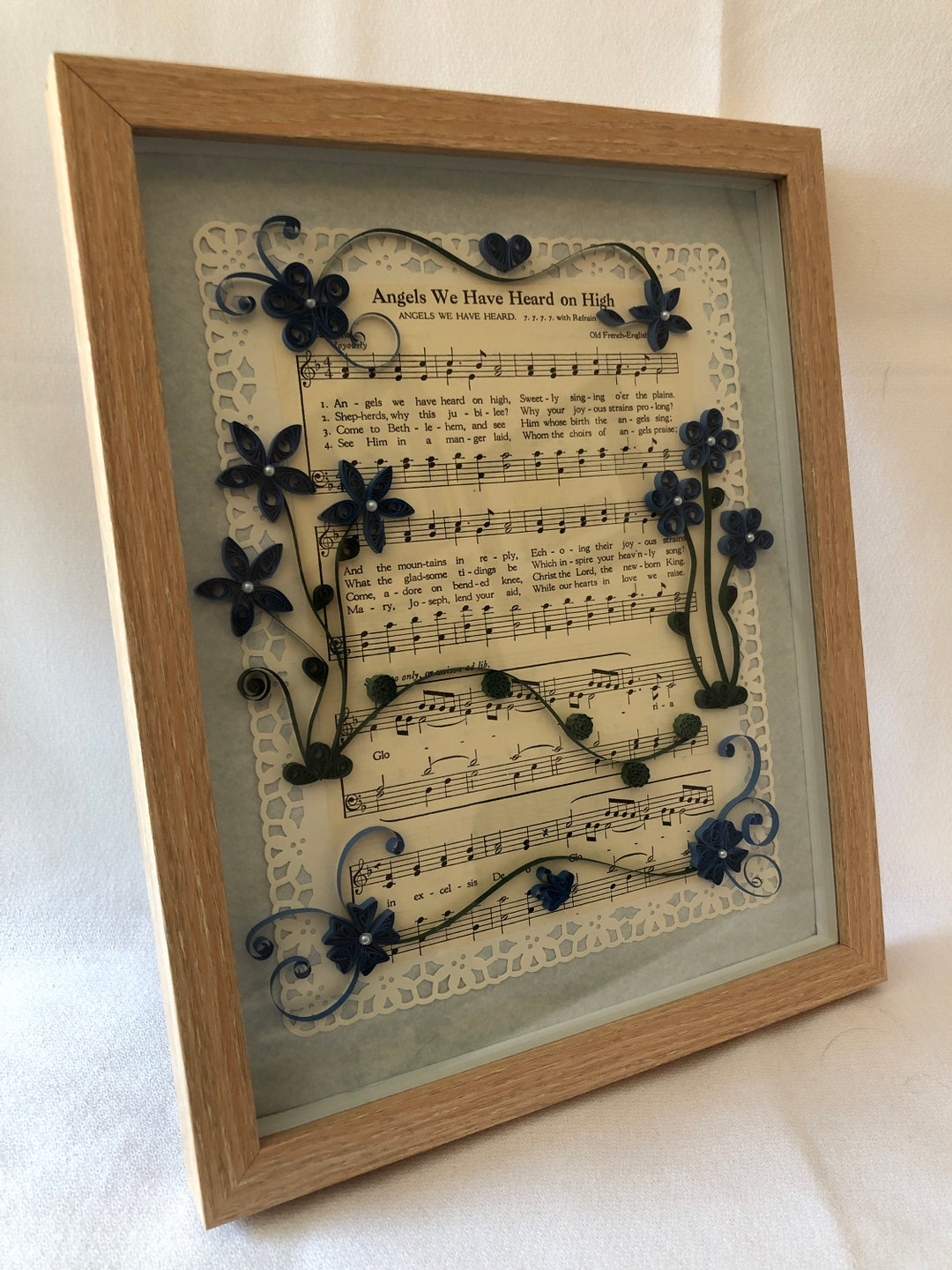 Quilled & Framed Hymn, 8 X 10, Angels We Have Heard on High, - Etsy