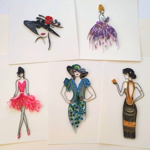 Ball Gown Dress Girls Room Decor, Quilled Dress, Fashion Line Wall Art ...