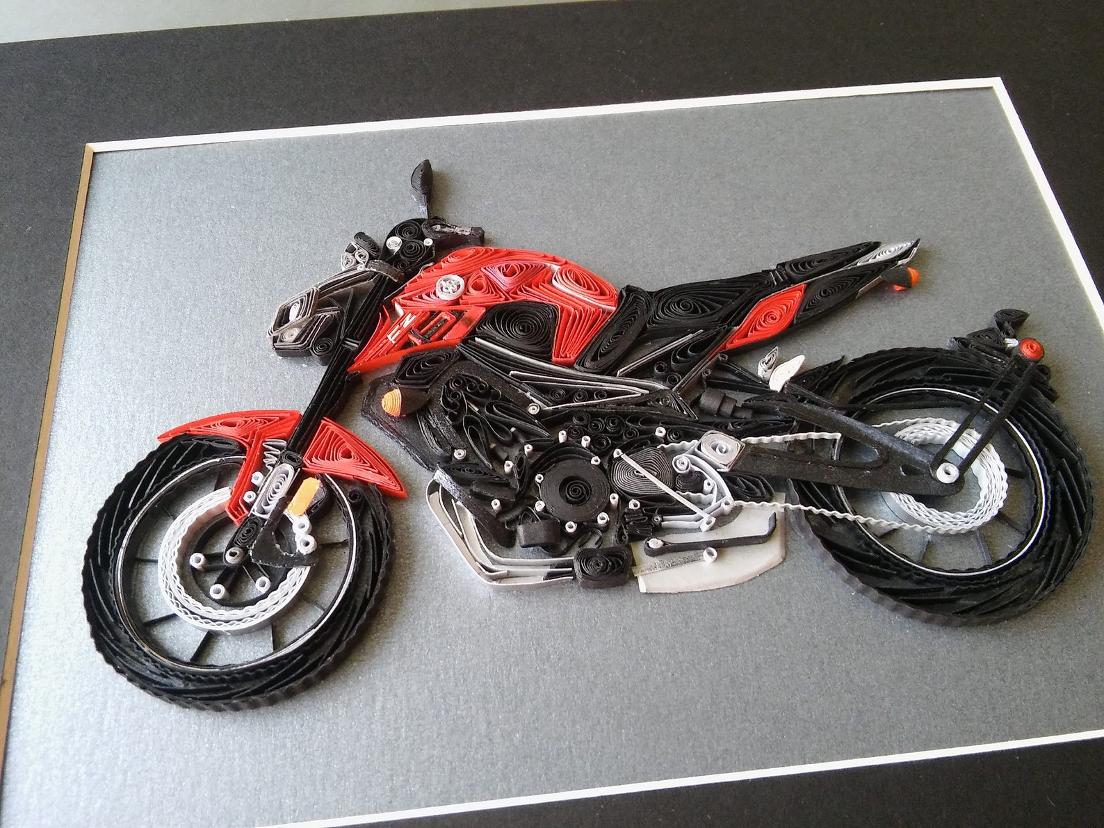 Motorbike Paper Gift, Framed Motorbike, Paper Quilling Art, Yamaha ...