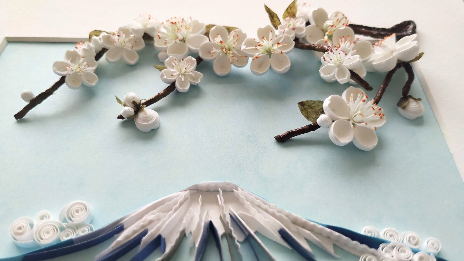 Sakura & Fuji Quilling Art: Handmade Japanese Paper Wall Decor - Etsy
