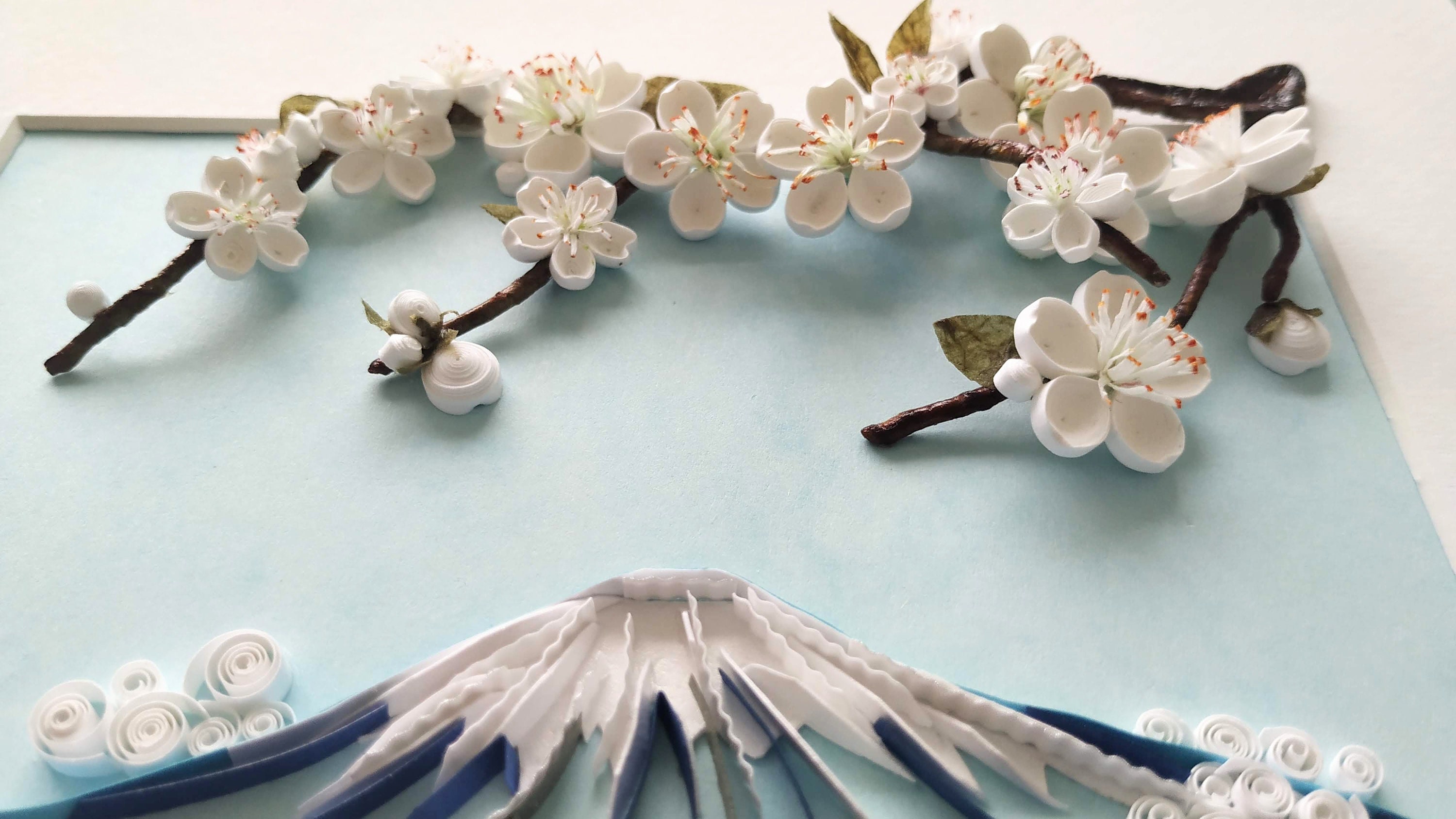 Sakura & Fuji Quilling Art: Handmade Japanese Paper Wall Decor - Etsy