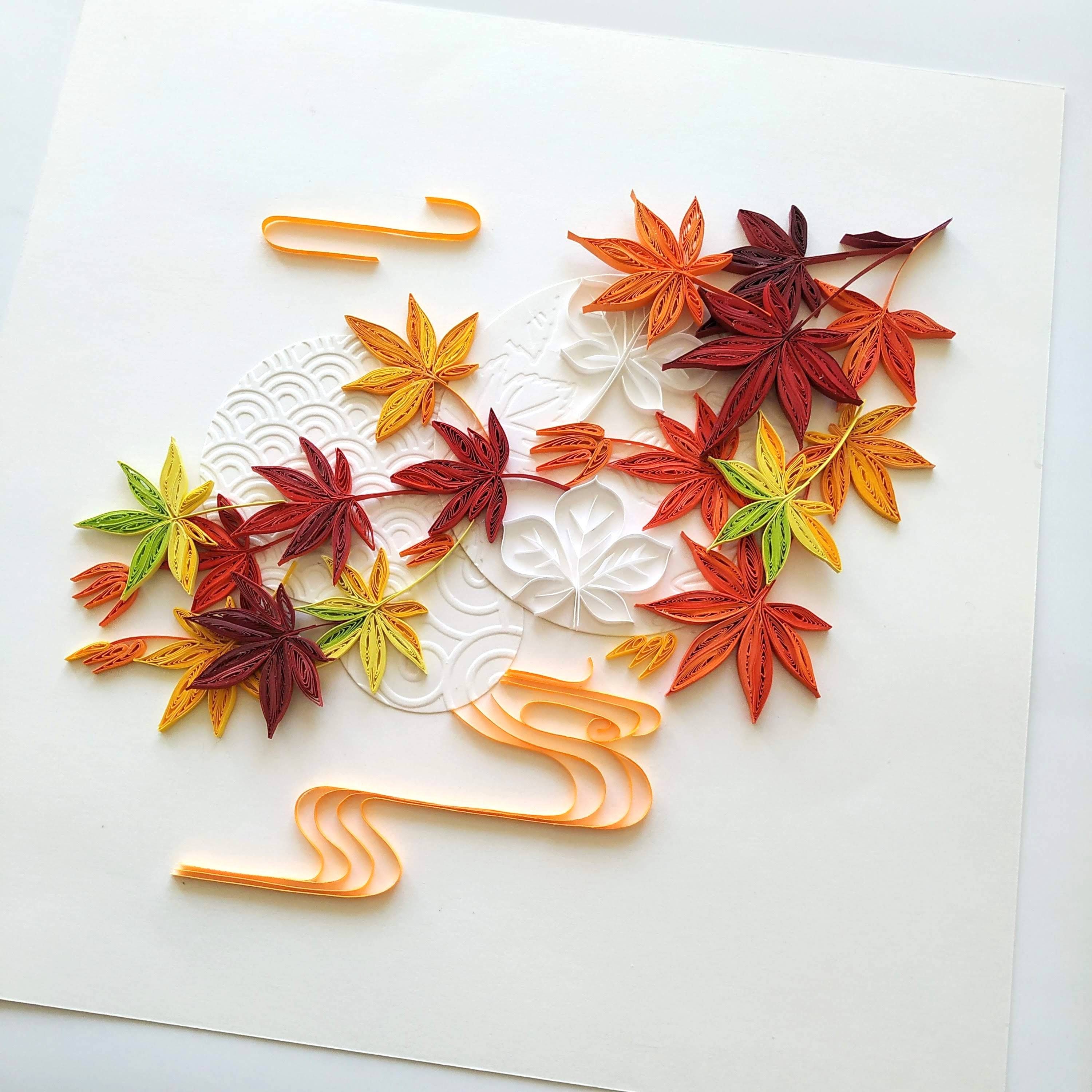 Maple Leaves Nature Imspired Quilling, Autumn Leaves Asyan Style Art ...