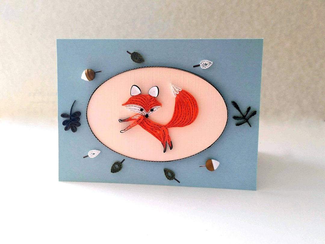 Fox Quilling Cards, Rusty the Fox Quilled Animal, Kids Birthday Card - Etsy
