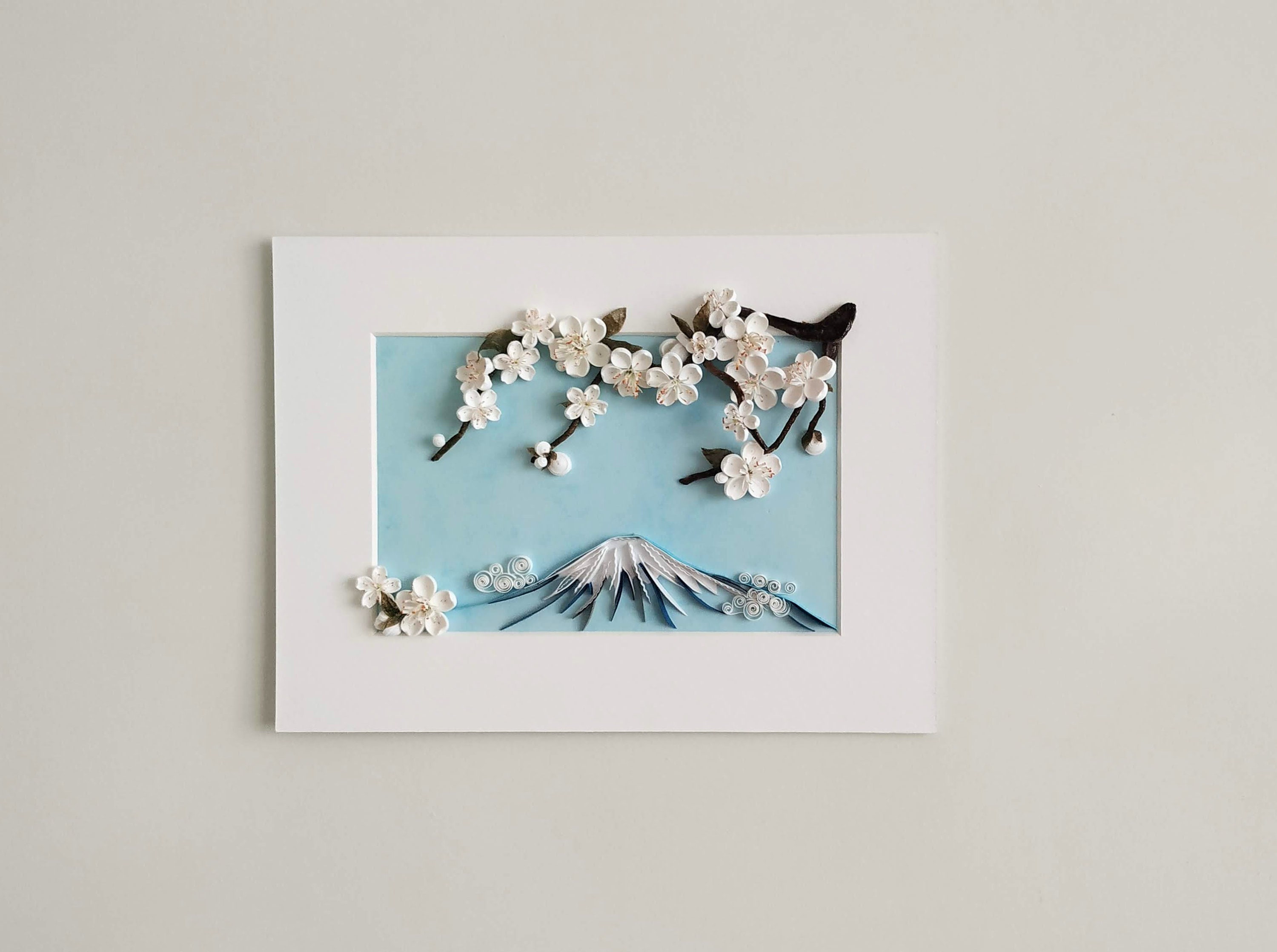 Sakura and Fuji Paper Art Cherry Blossoms Quilling Handmade - Etsy