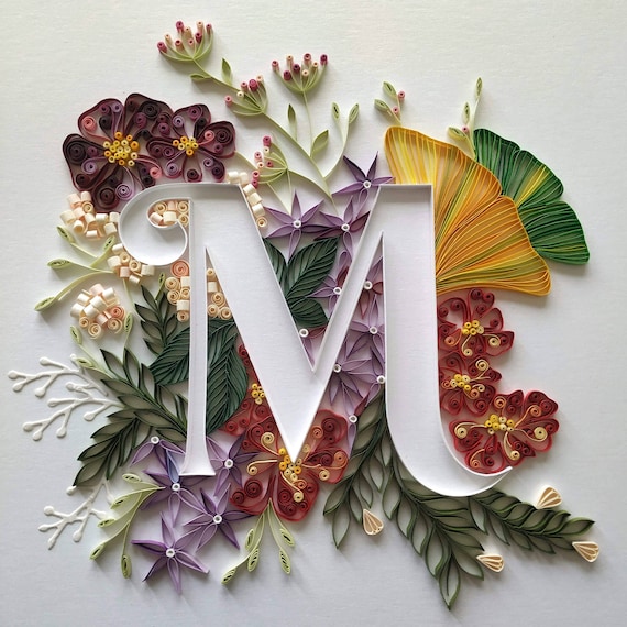 Letra M Com Flores Letra De Flor Preservada En Tonos Lilas