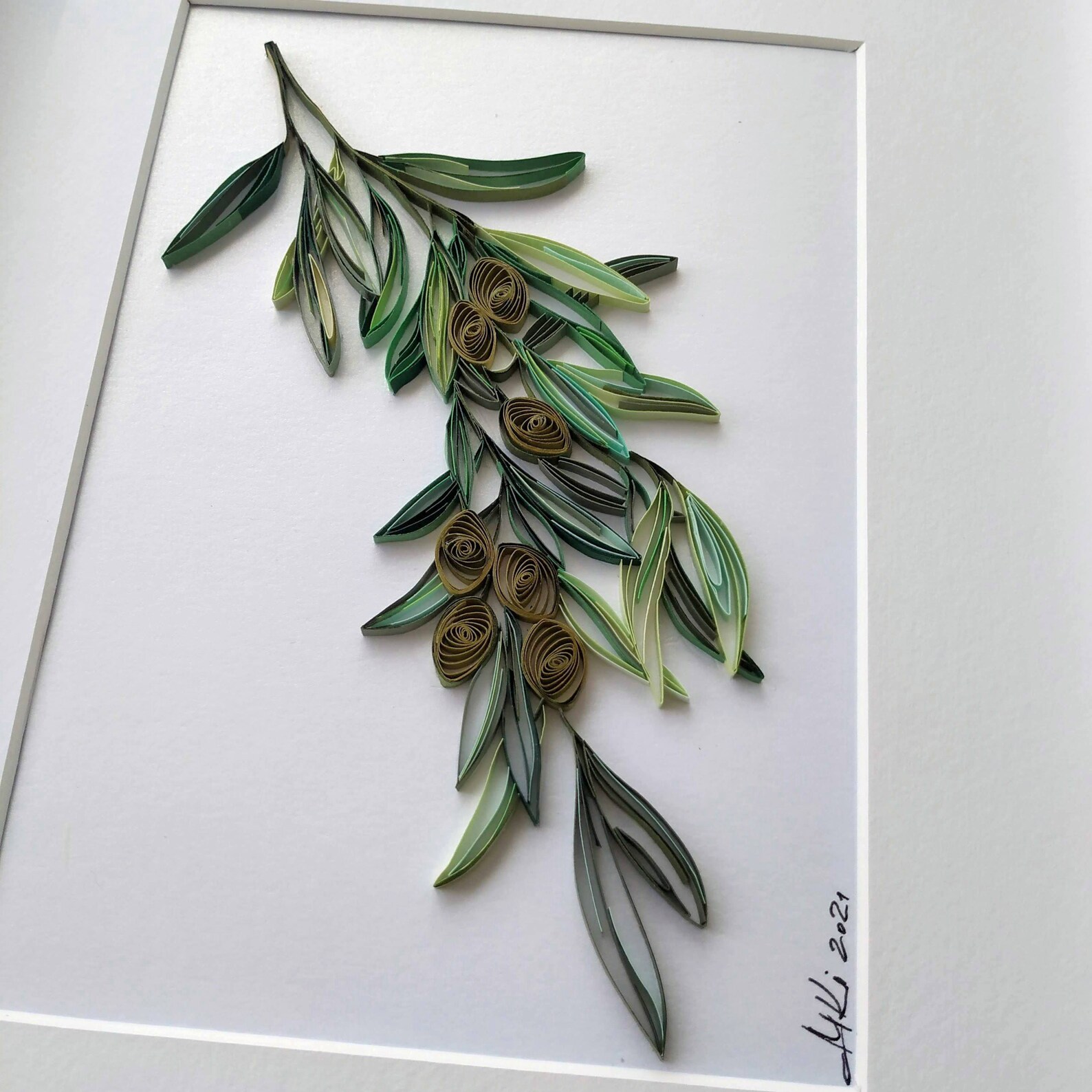 Olive Branch Paper Quilling Wall Art, Botanical Quilling for Presents ...
