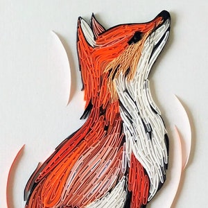 Quilling Fox Art, Paper Fox, Wild Life Small Picture - Etsy