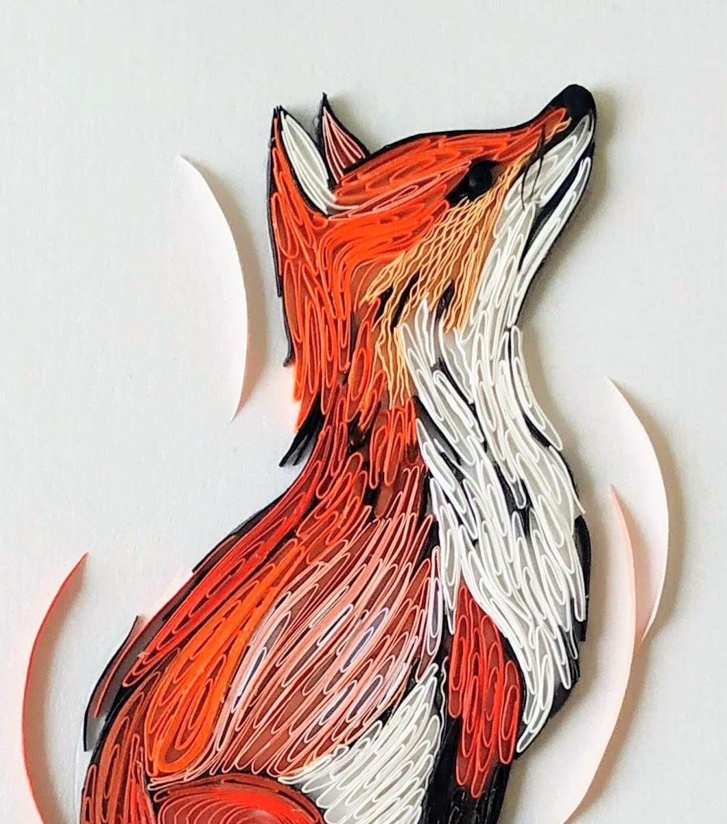 Quilling Fox Art, Paper Fox, Wild Life Small Picture - Etsy