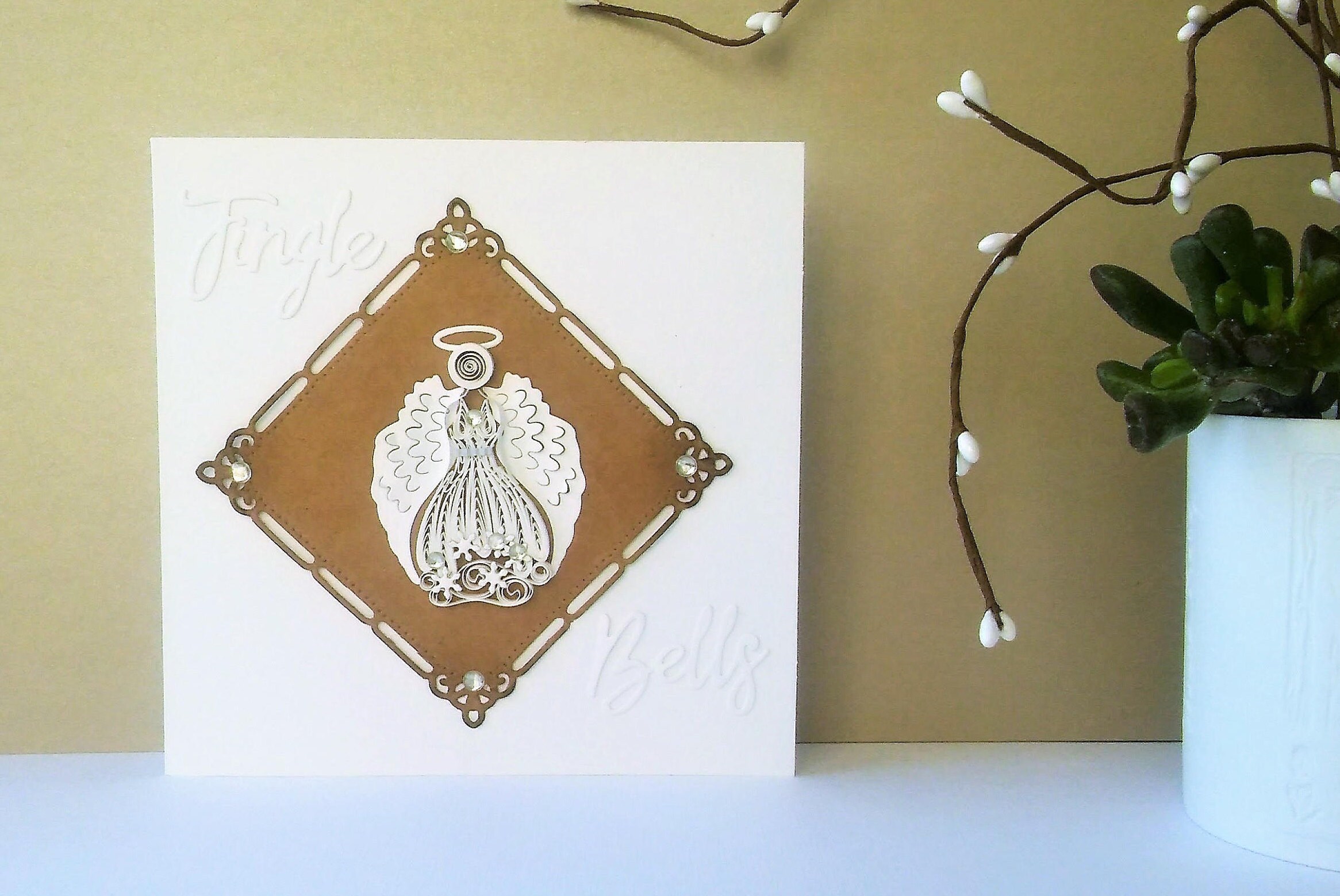 Angel Card for Christmas, Handmade Christmas Quilling Card, Angel's ...