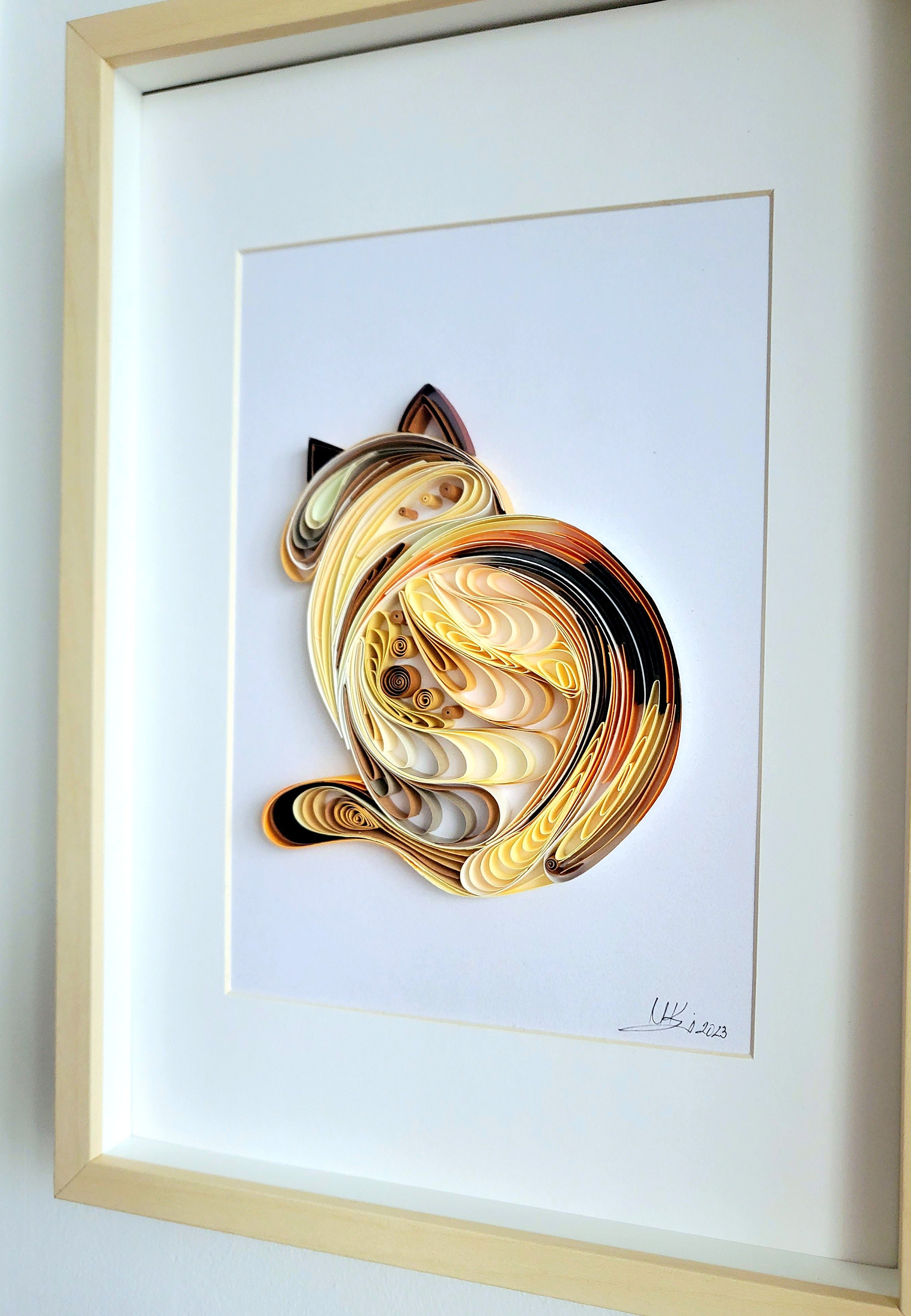 Paper Quilled Cat Wall Art, Quilling Cat Picture - Etsy