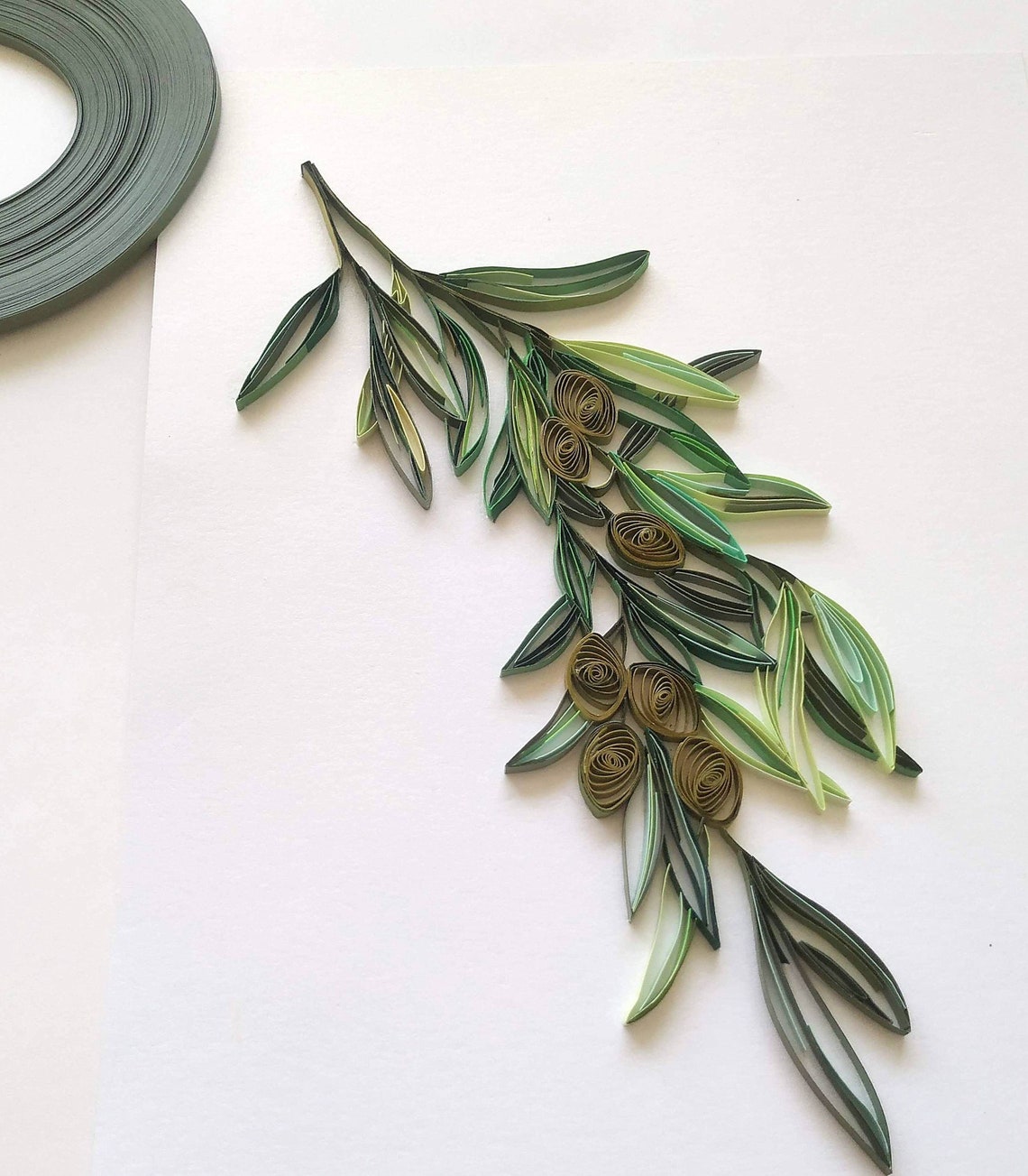 Olive Branch Paper Quilling Wall Art, Botanical Quilling for Presents ...