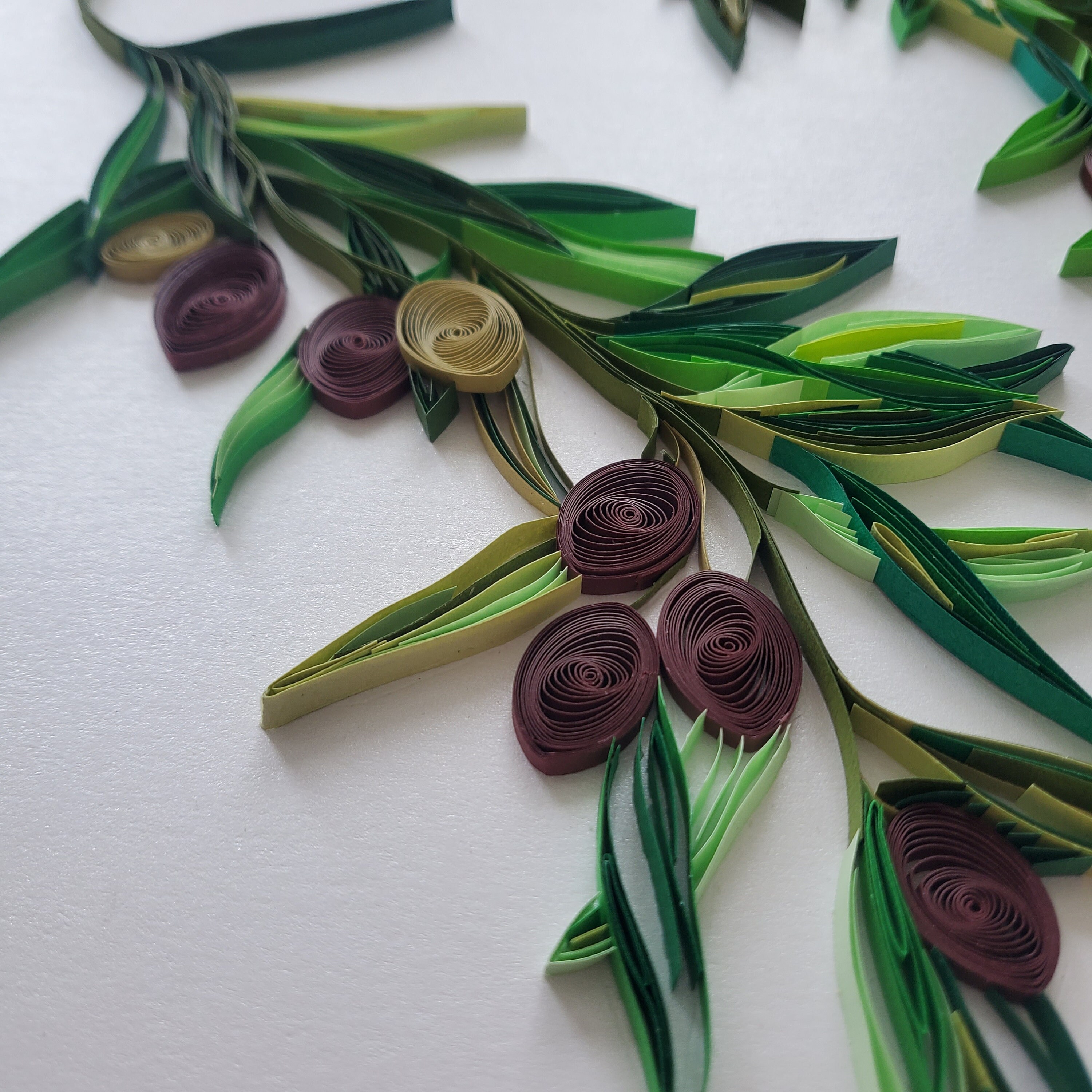 Olive Branch Paper Quilling Wall Art, Botanical Quilling for Presents ...