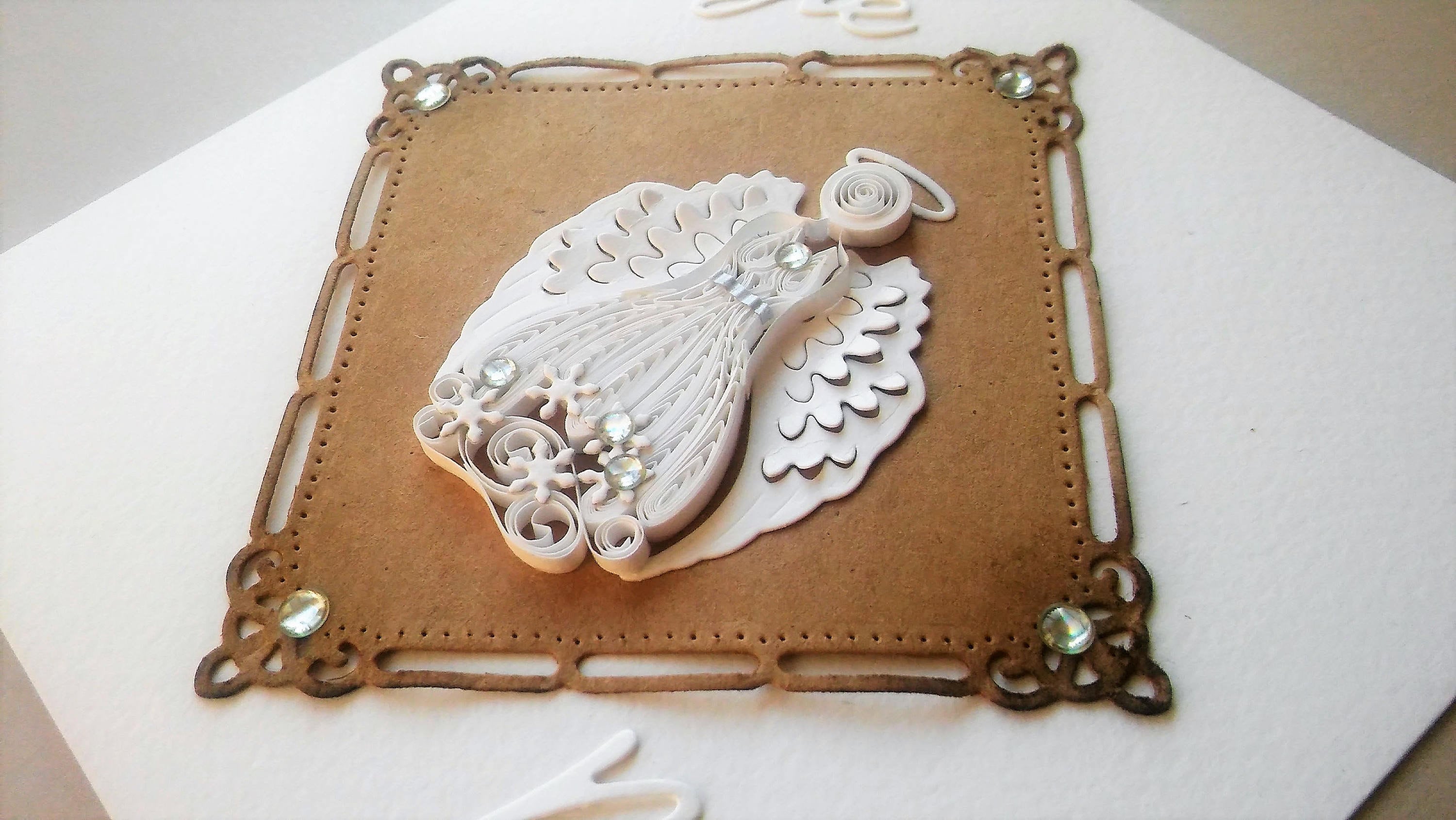 Angel Card for Christmas, Handmade Christmas Quilling Card, Angel's ...