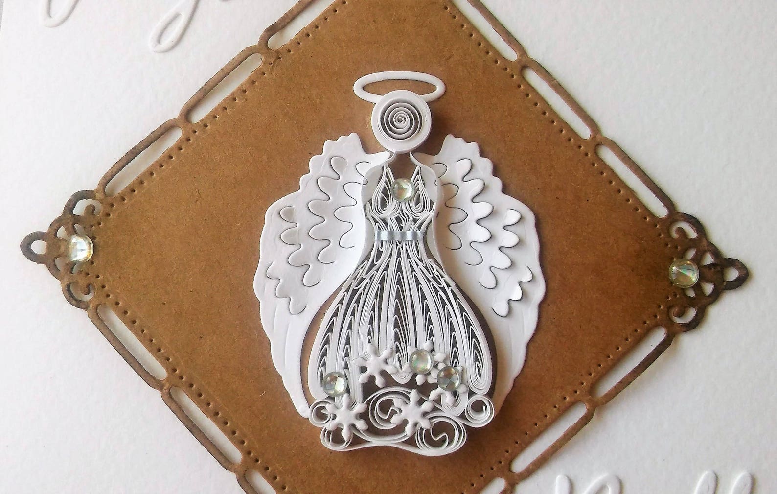 Angel Card for Christmas, Handmade Christmas Quilling Card, Angel's ...