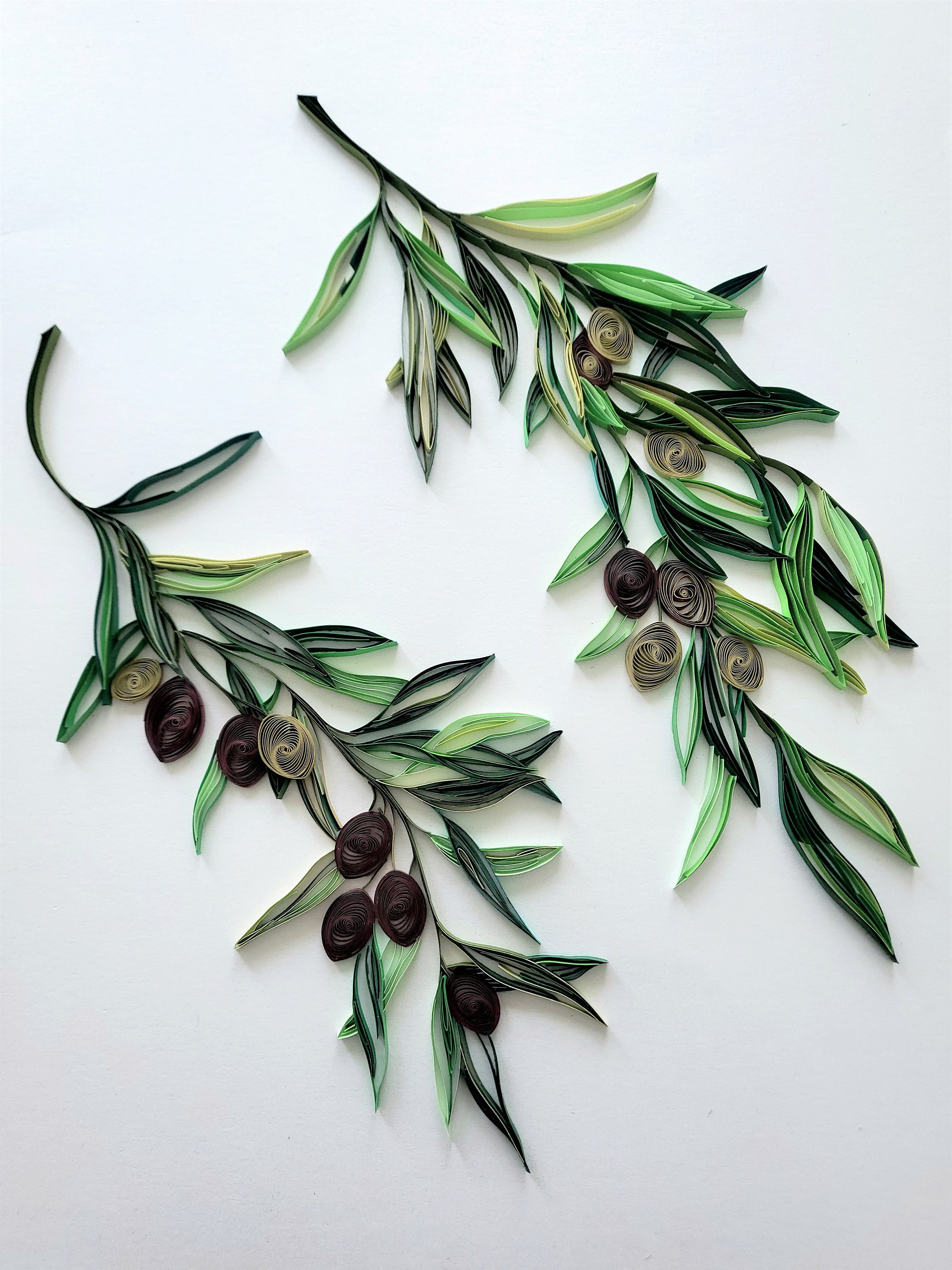 Olive Branch Paper Quilling Wall Art, Botanical Quilling for Presents ...