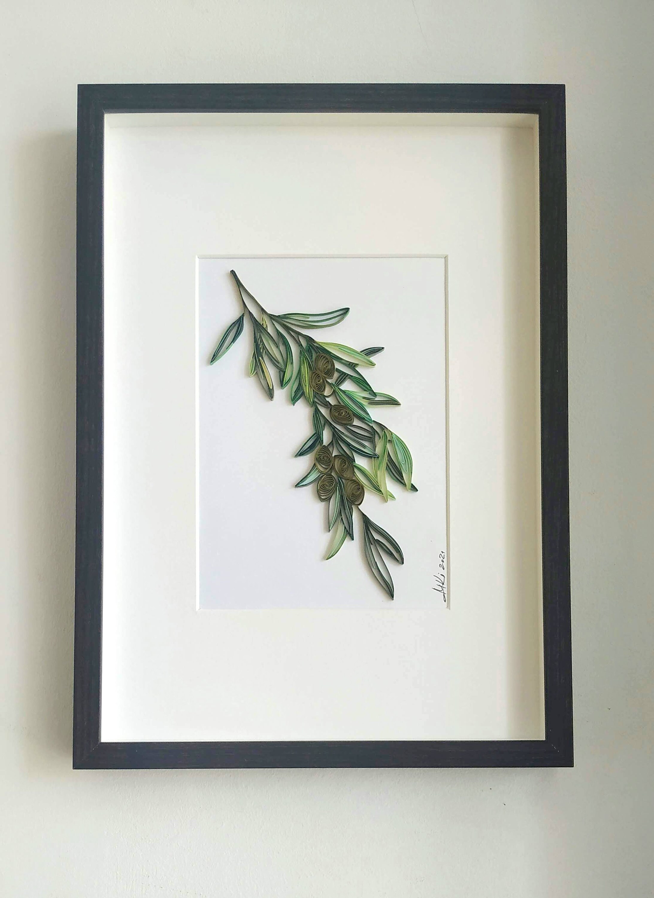 Olive Branch Paper Quilling Wall Art, Botanical Quilling for Presents ...