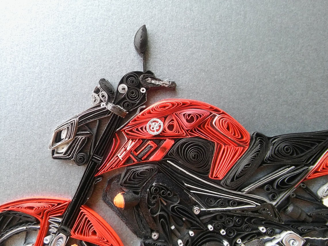 Motorbike Paper Gift Framed Motorbike Paper Quilling Art - Etsy
