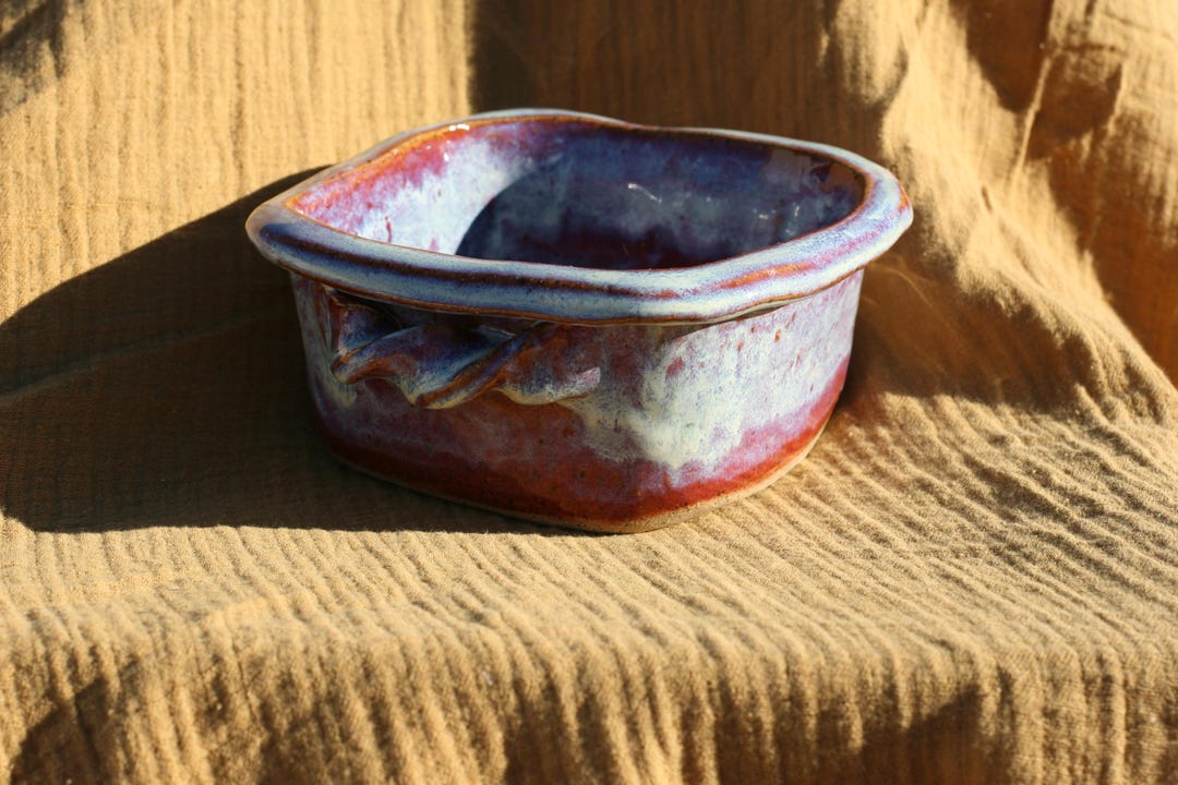 Cotton Candy Mini Handbuilt Casserole Dish Baking Dish Speckled Stoneware Handmade Ceramic ...