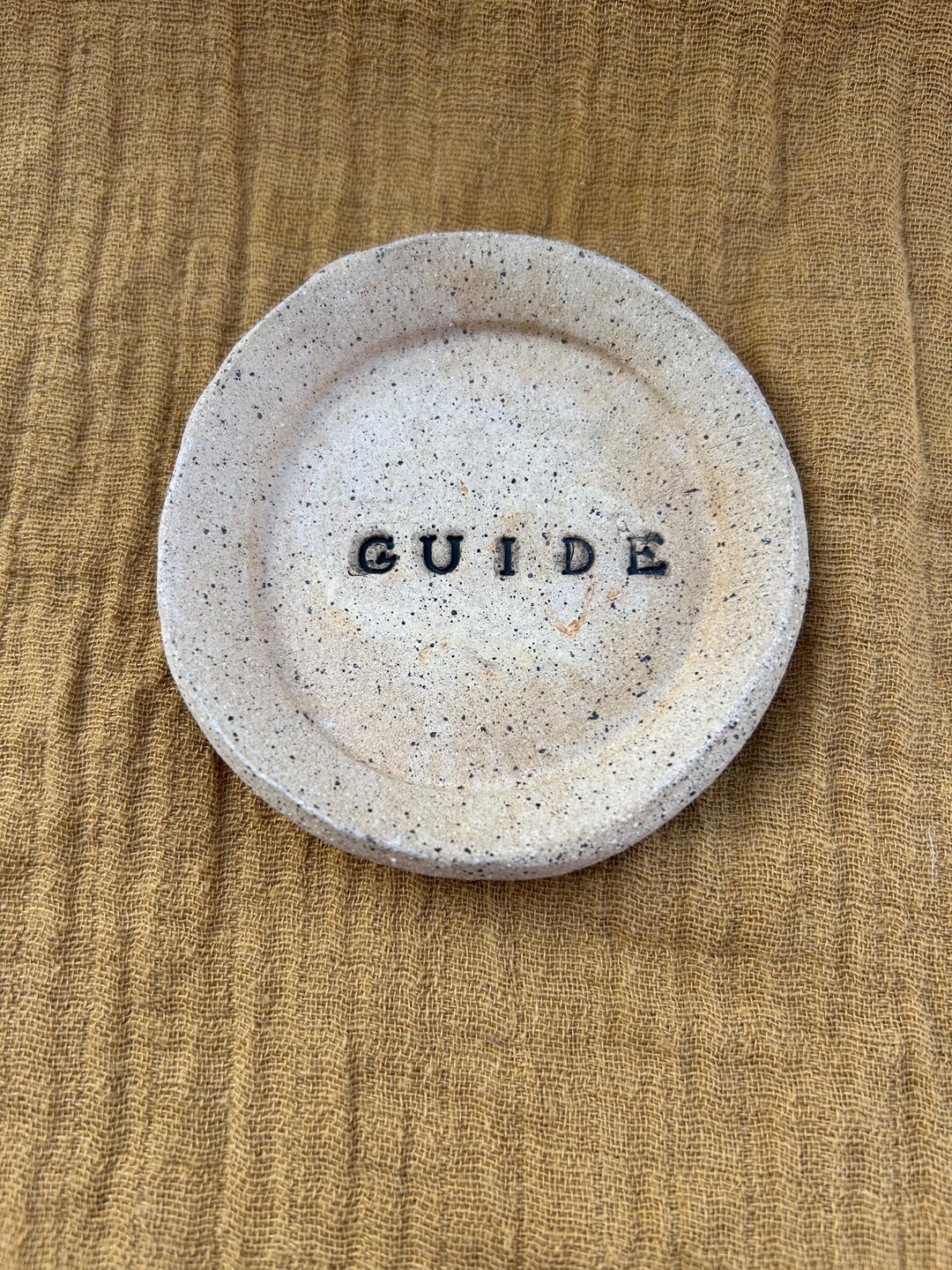 Guide Affirmation Trinket Dish Wheel Thrown Unglazed Catch All Plate - Etsy