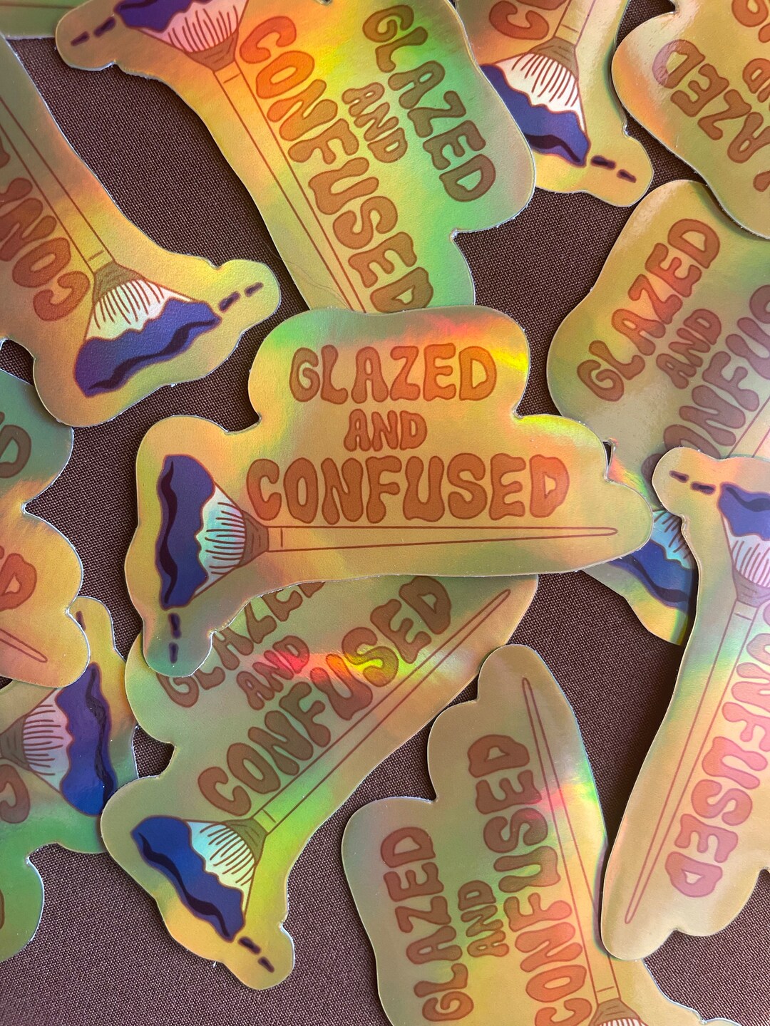 Glazed & Confused Holographic Sticker Sunny Daze Pottery - Etsy
