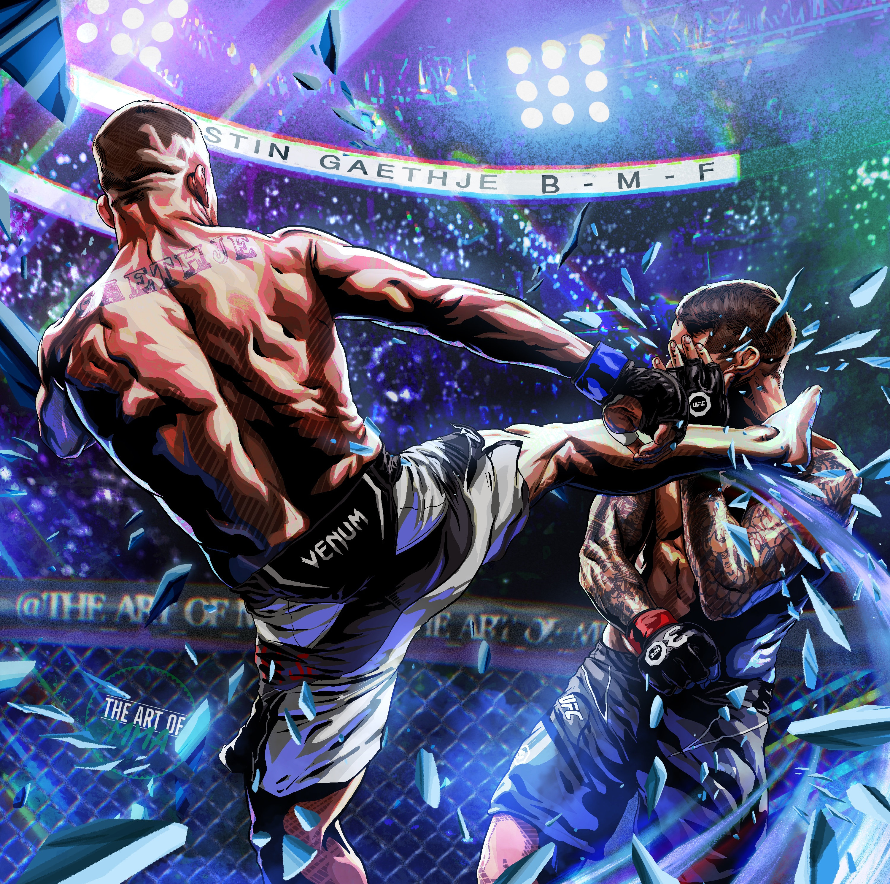 The New BMF / Justin Gaethje / KO Over Dustin Poirier / Head Kick / Ufc ...